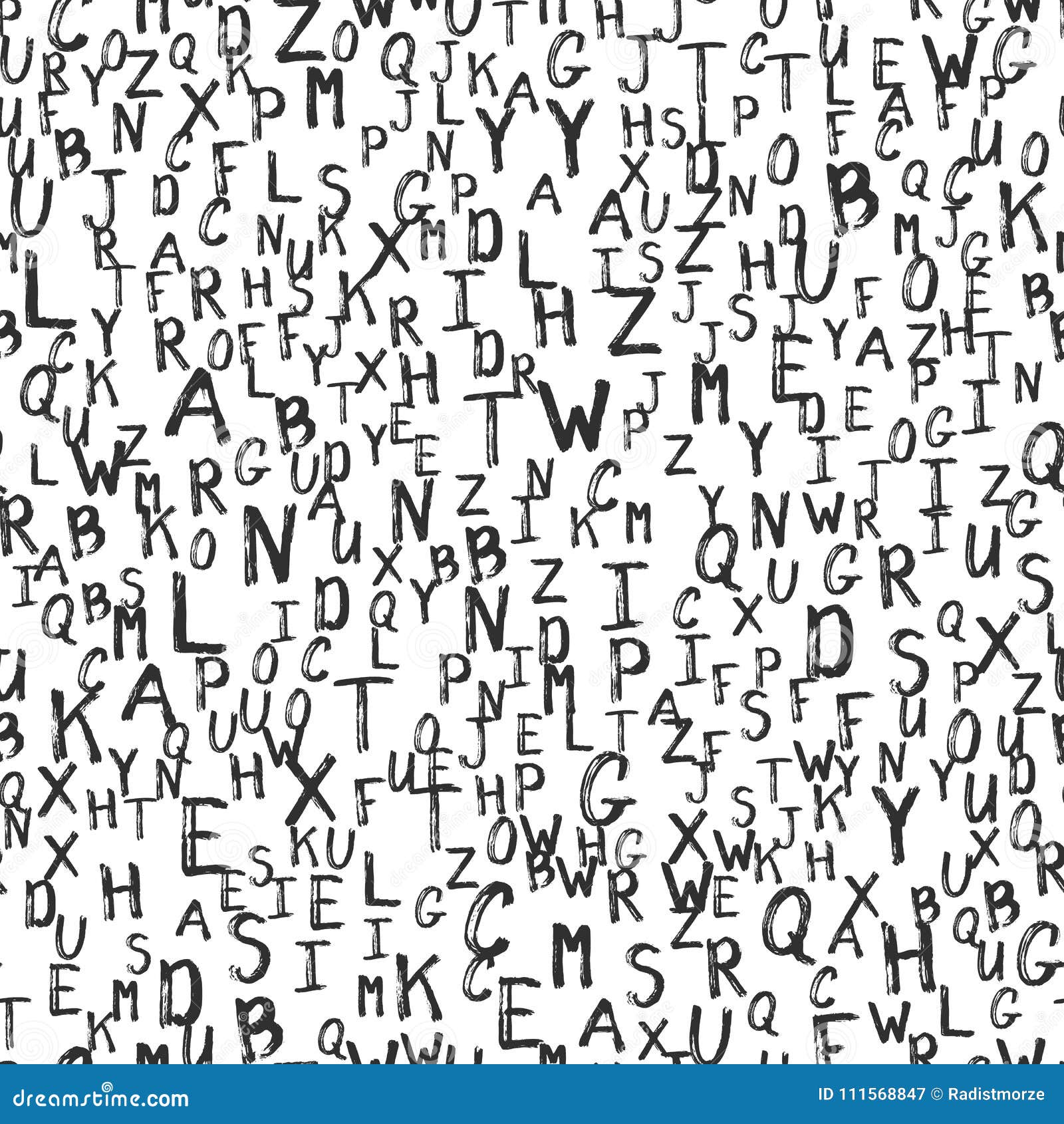 Vector Random Seamless Pattern Grunge Letters. Stock Vector ...