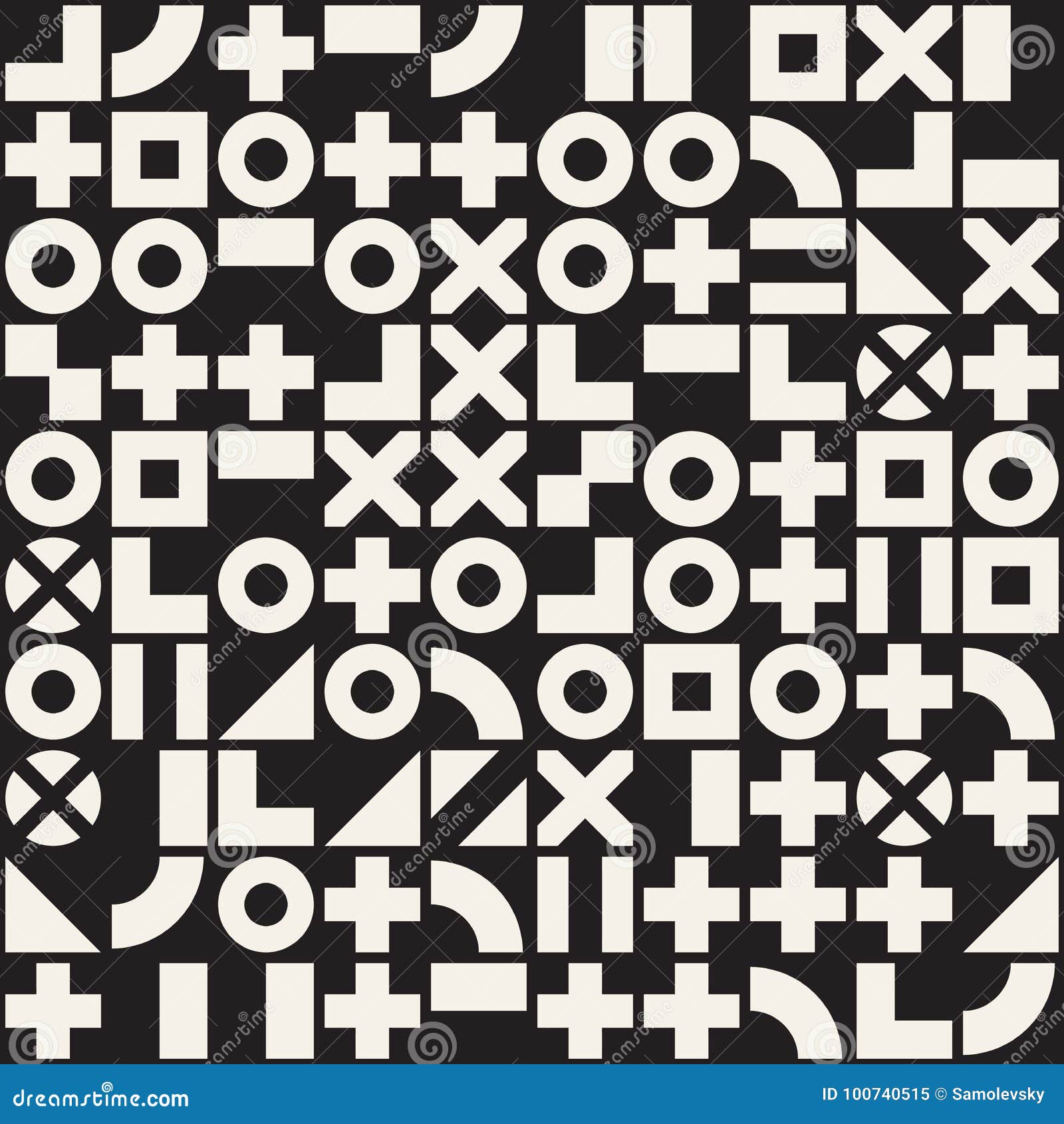 Vector Random Shapes Seamless Pattern. Modern Stylish Irregular Texture ...