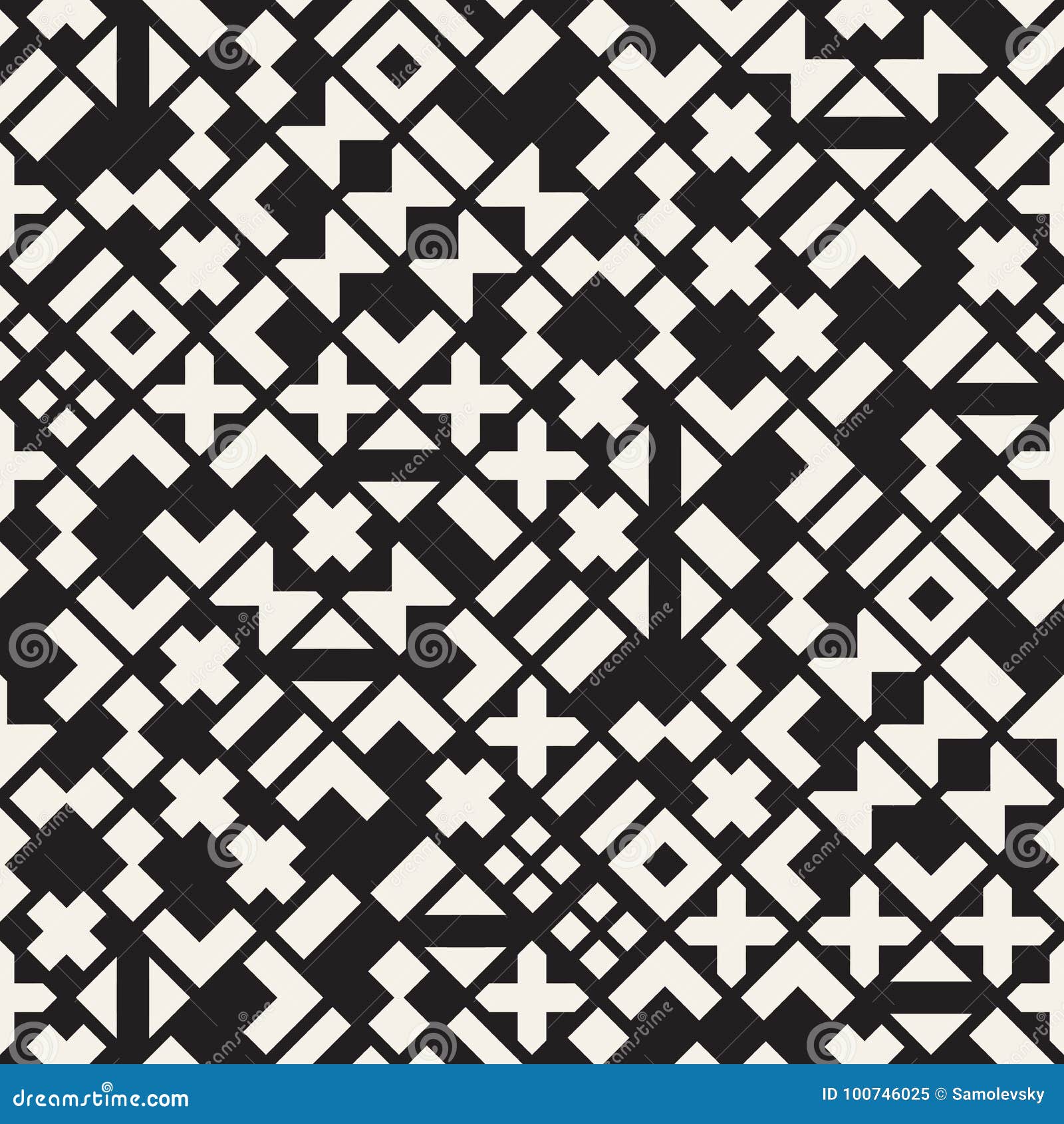 Vector Random Shapes Seamless Pattern. Modern Stylish Irregular Texture ...