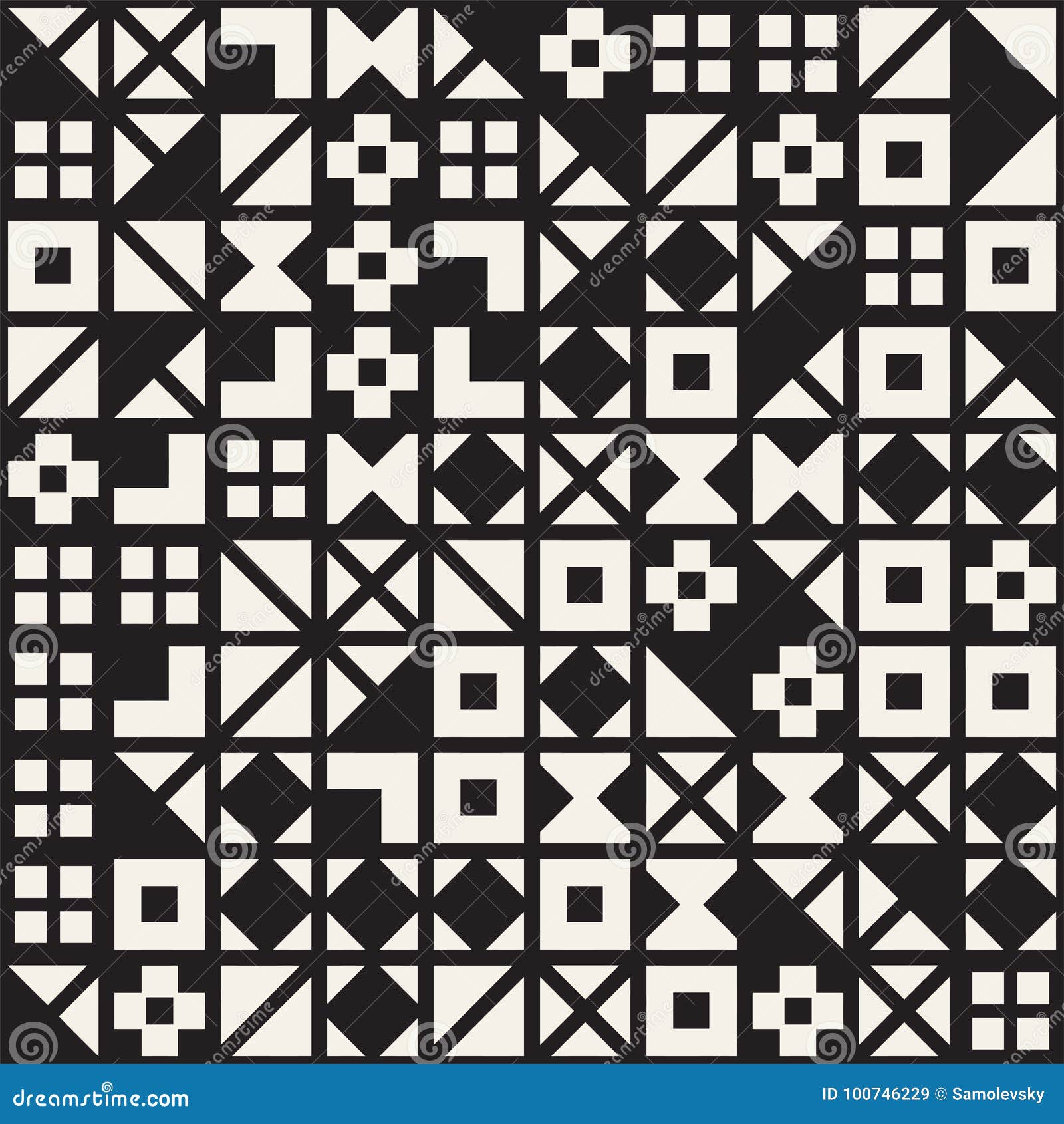 Vector Random Shapes Seamless Pattern. Modern Stylish Irregular Texture ...