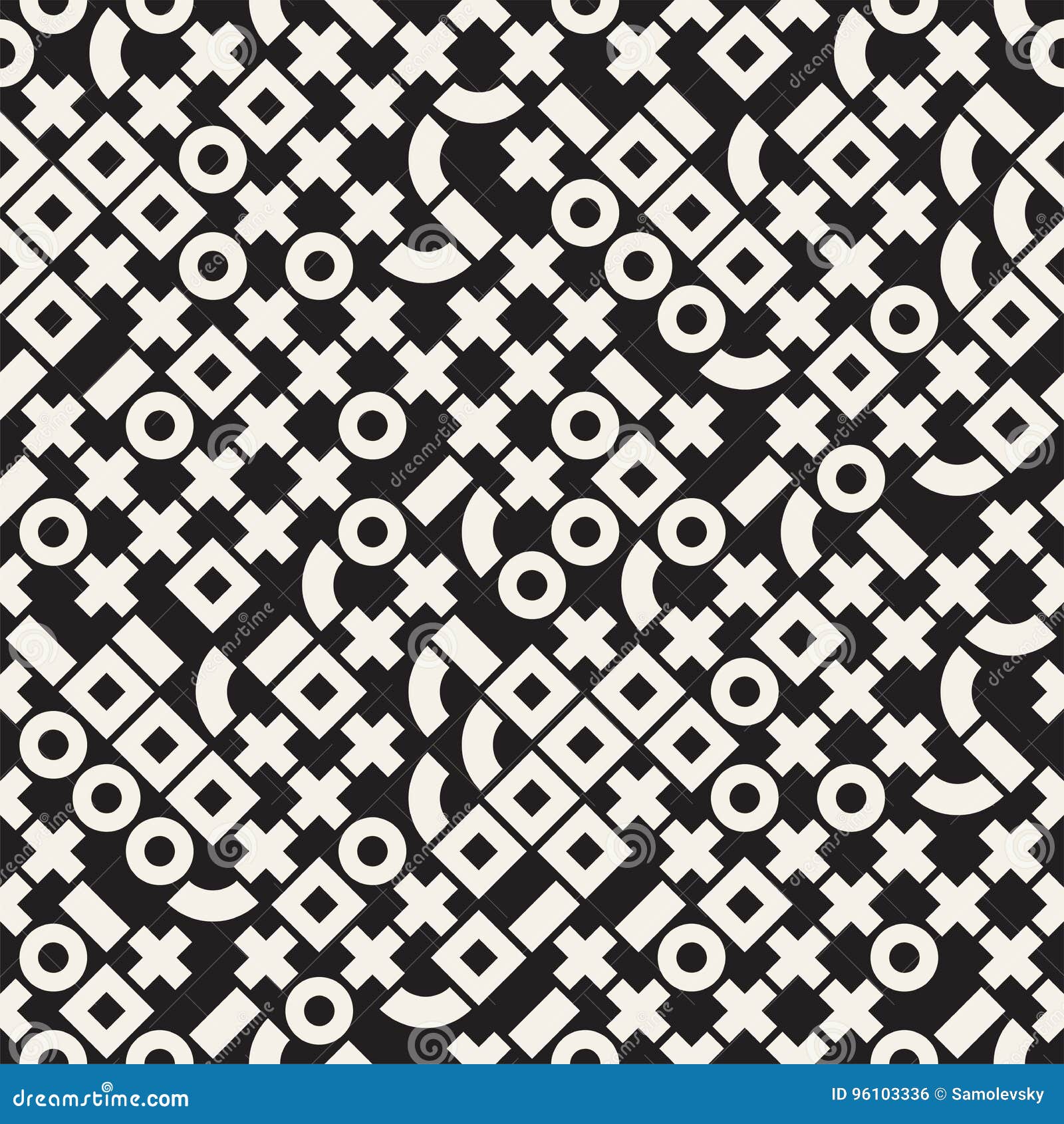Vector Random Shapes Seamless Pattern. Modern Stylish Irregular Texture ...