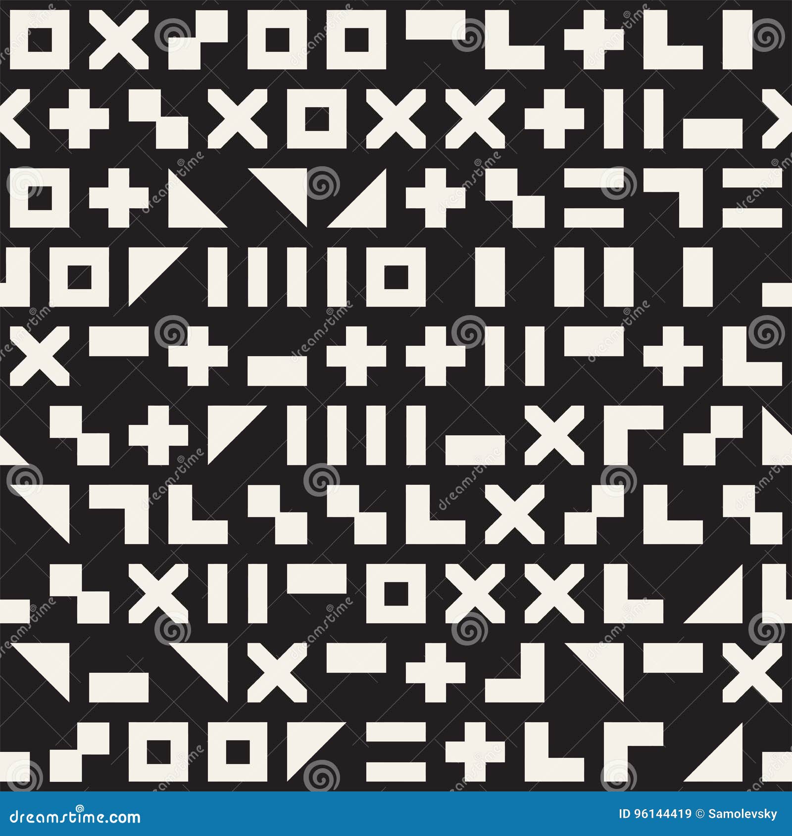 Vector Random Shapes Seamless Pattern. Modern Stylish Irregular Texture ...