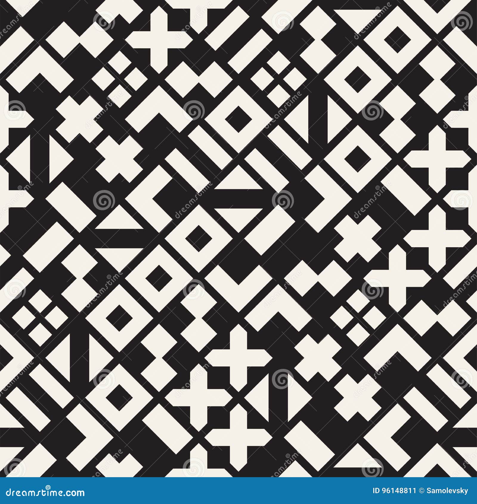 Vector Random Shapes Seamless Pattern. Modern Stylish Irregular Texture ...