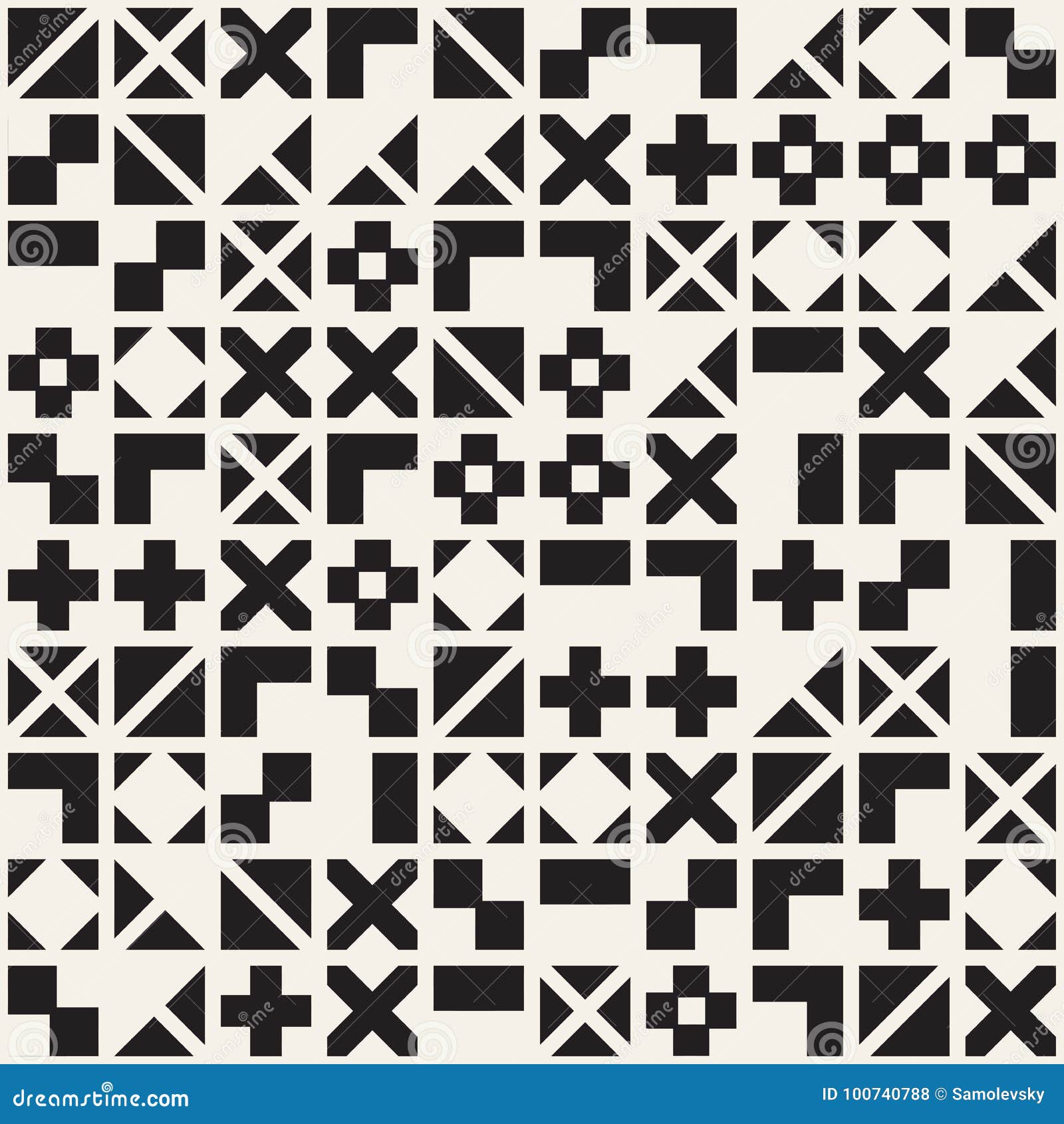 Vector Random Shapes Seamless Pattern. Modern Stylish Irregular Texture ...