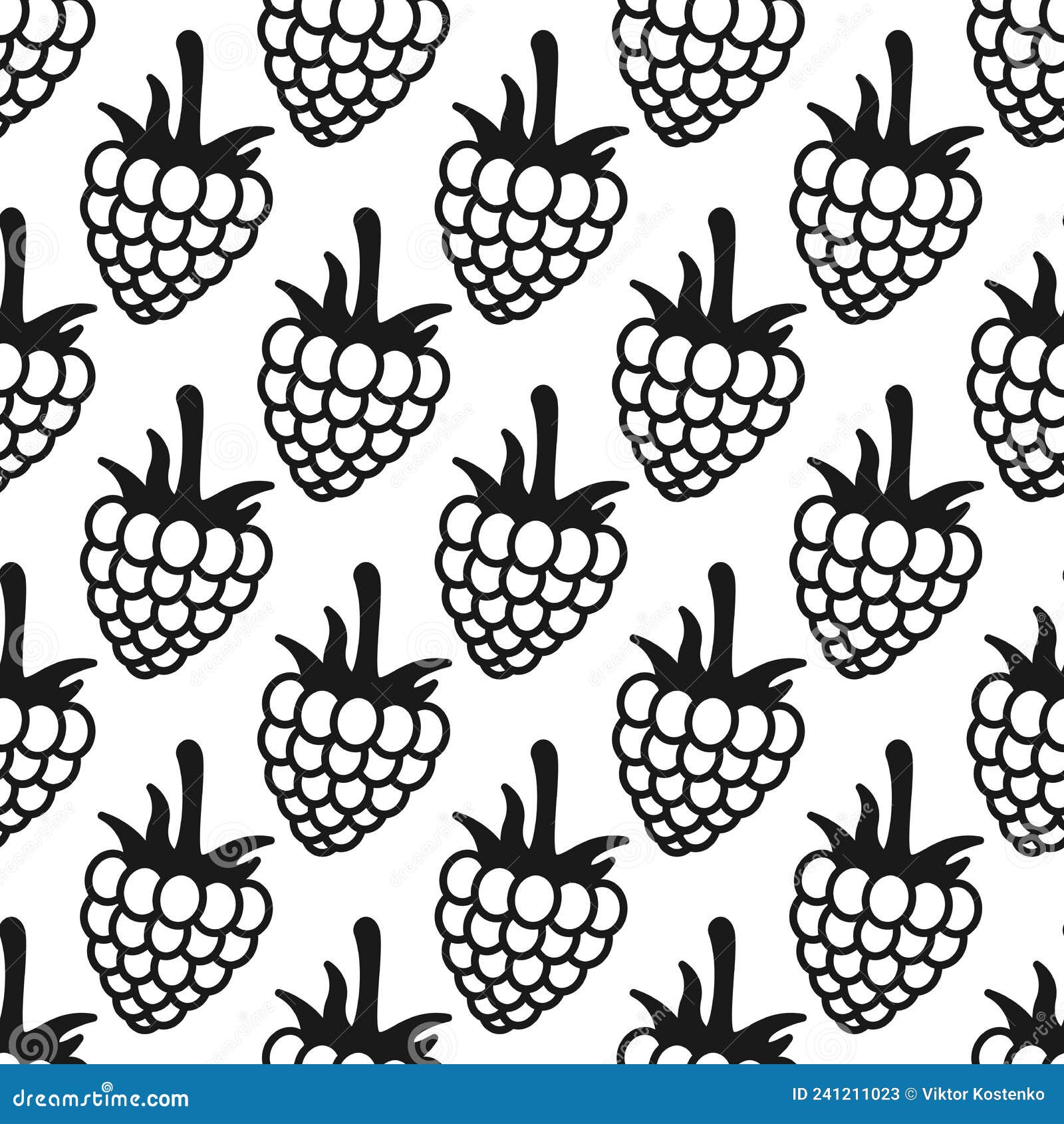 Vector Raspberry Seamless Pattern. Background Design for Ice Cream, Tea ...