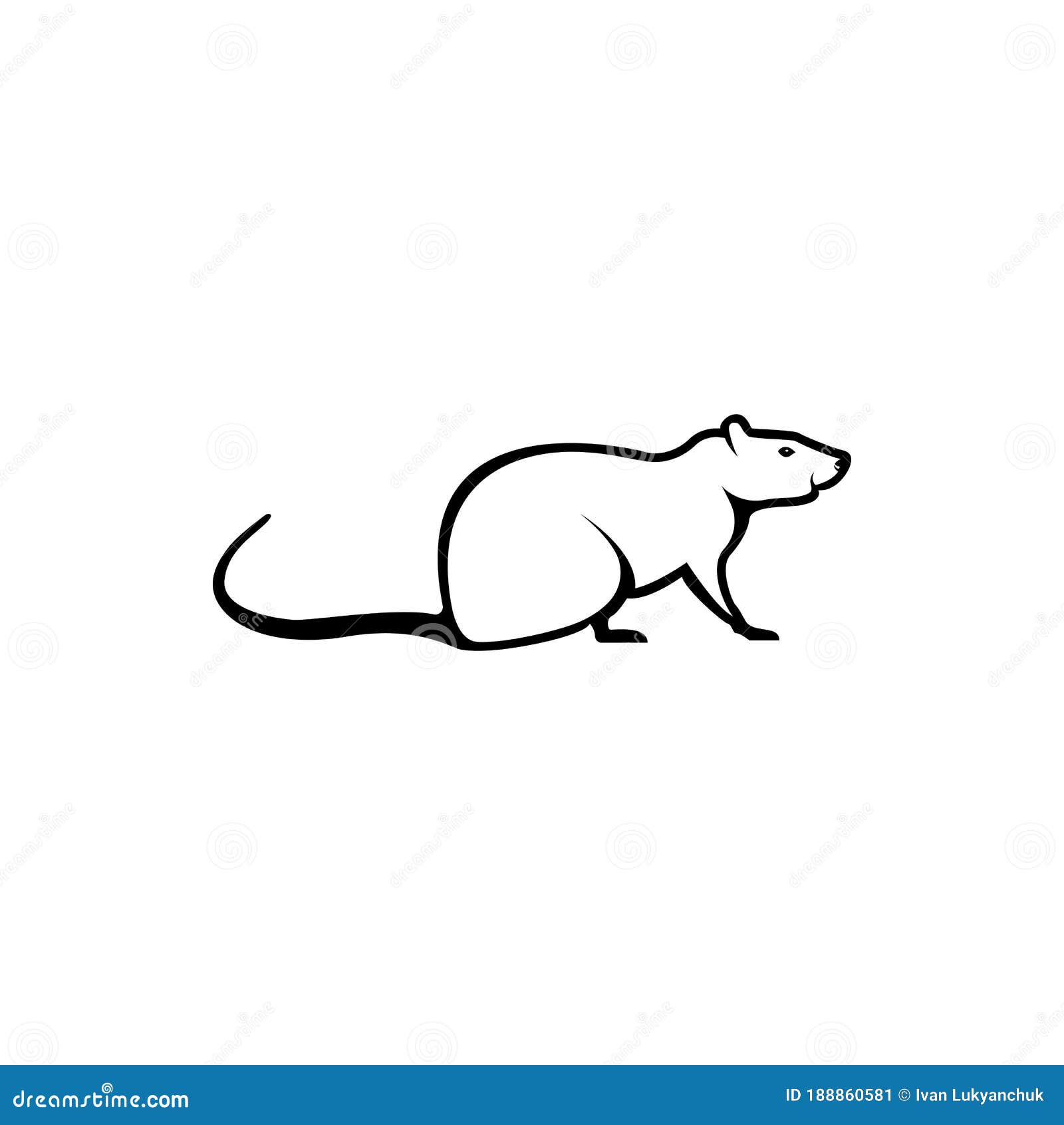 Vector Rat Silhouette View Side for Retro Logos, Emblems, Badges ...