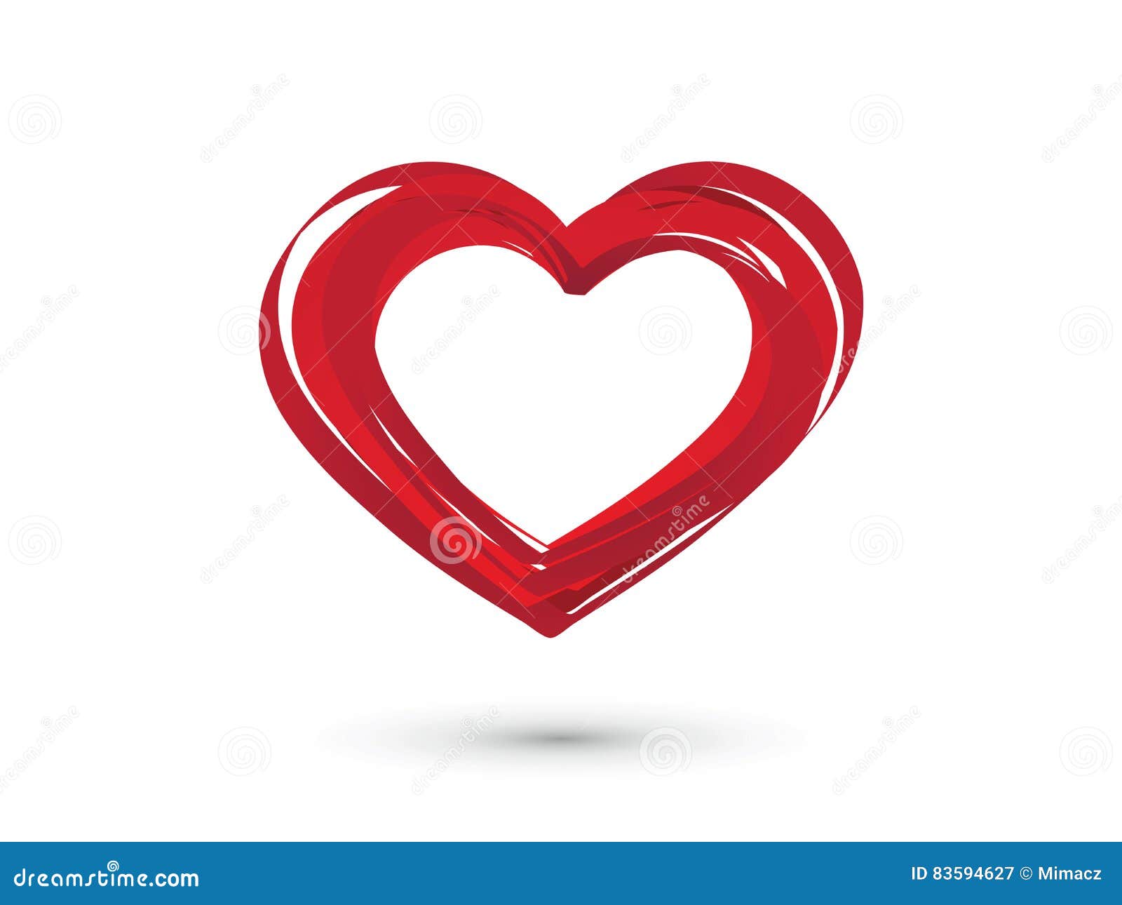 Vector Rayado Rojo Del Corazón Ilustración del Vector - Ilustración de ...