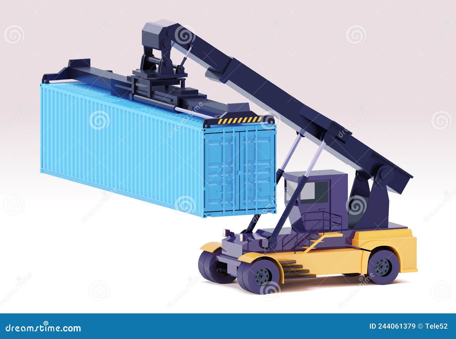 Vector Reach Stacker With Container And Truck | CartoonDealer.com ...