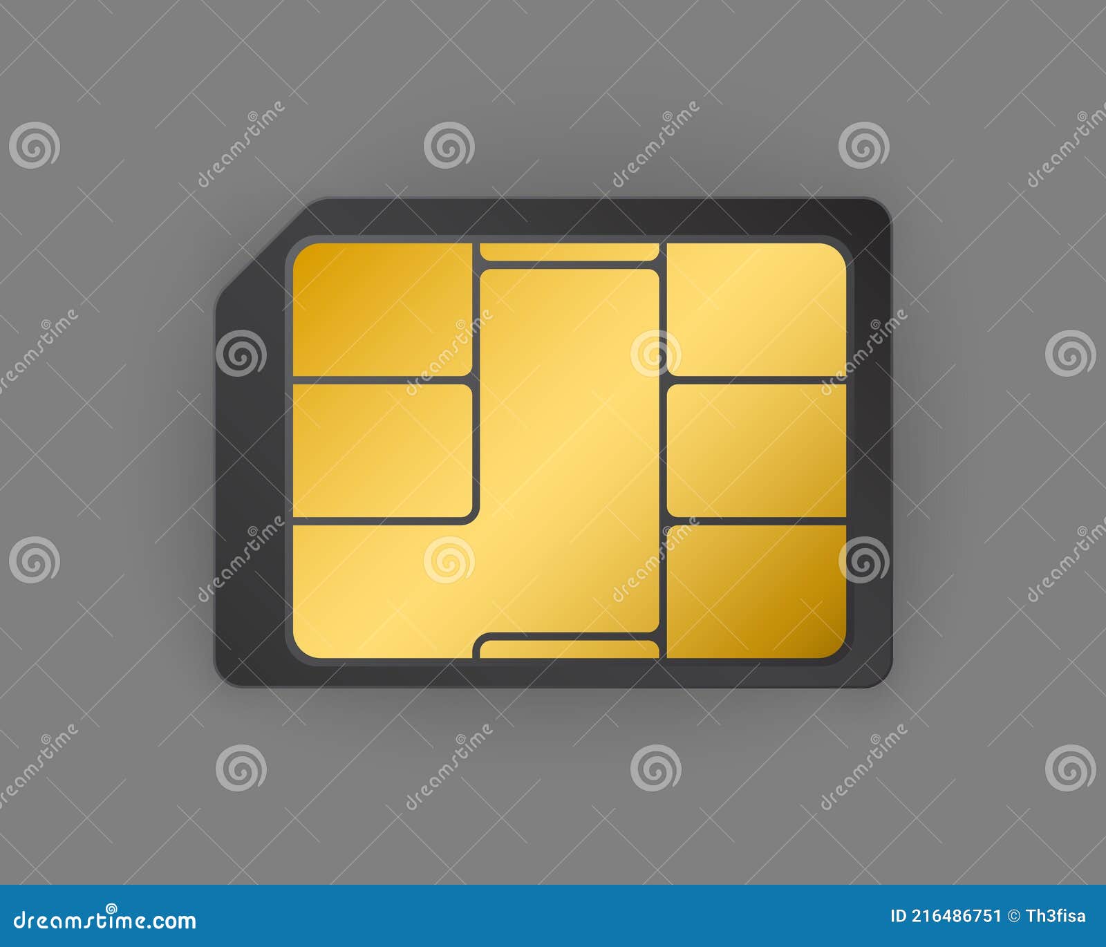 Vector Real Sim Card with Gold Chip Stock Vector - Illustration of ...