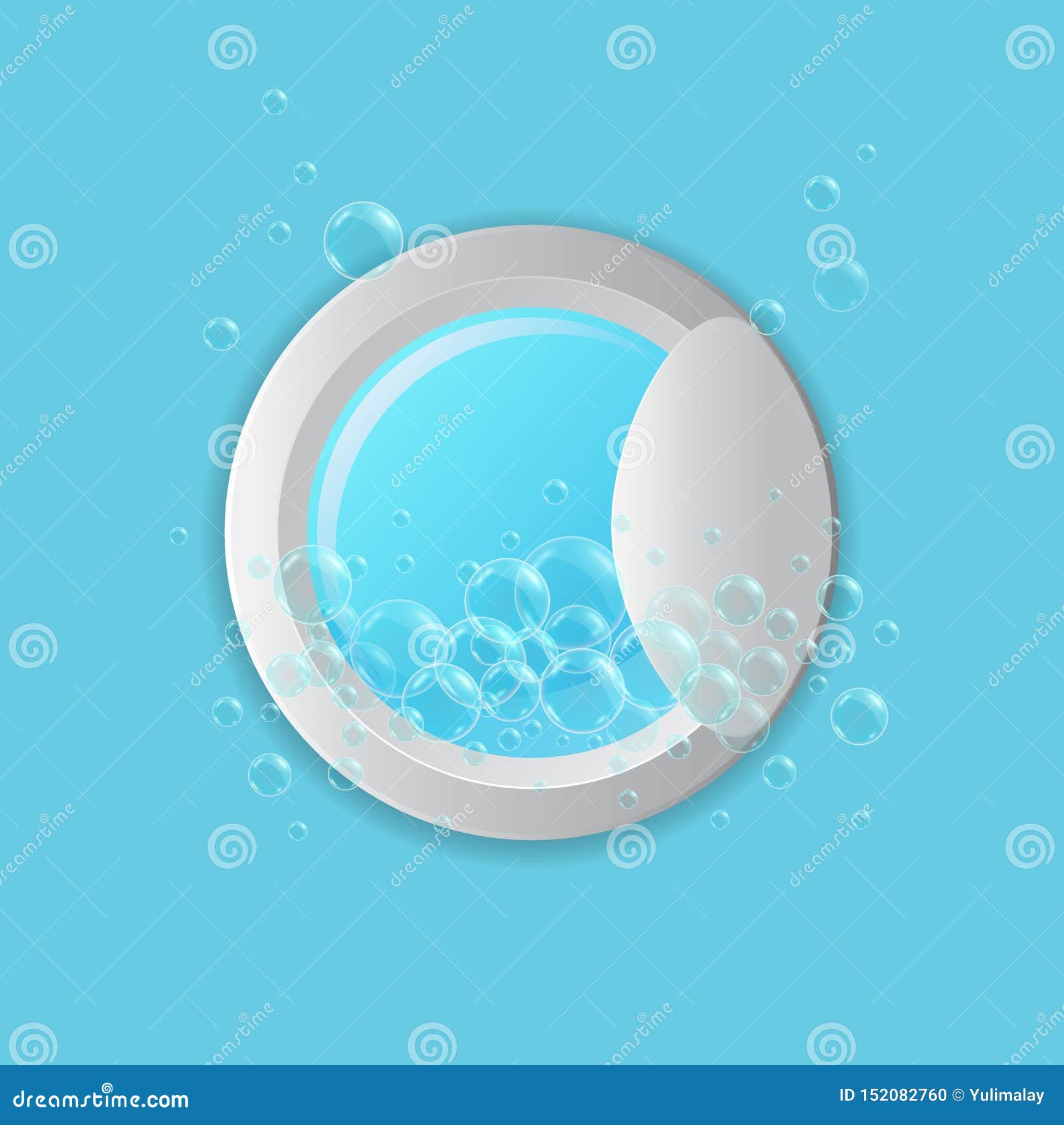 Vector Realistic Automatic Washing-machine Stock Vector - Illustration ...