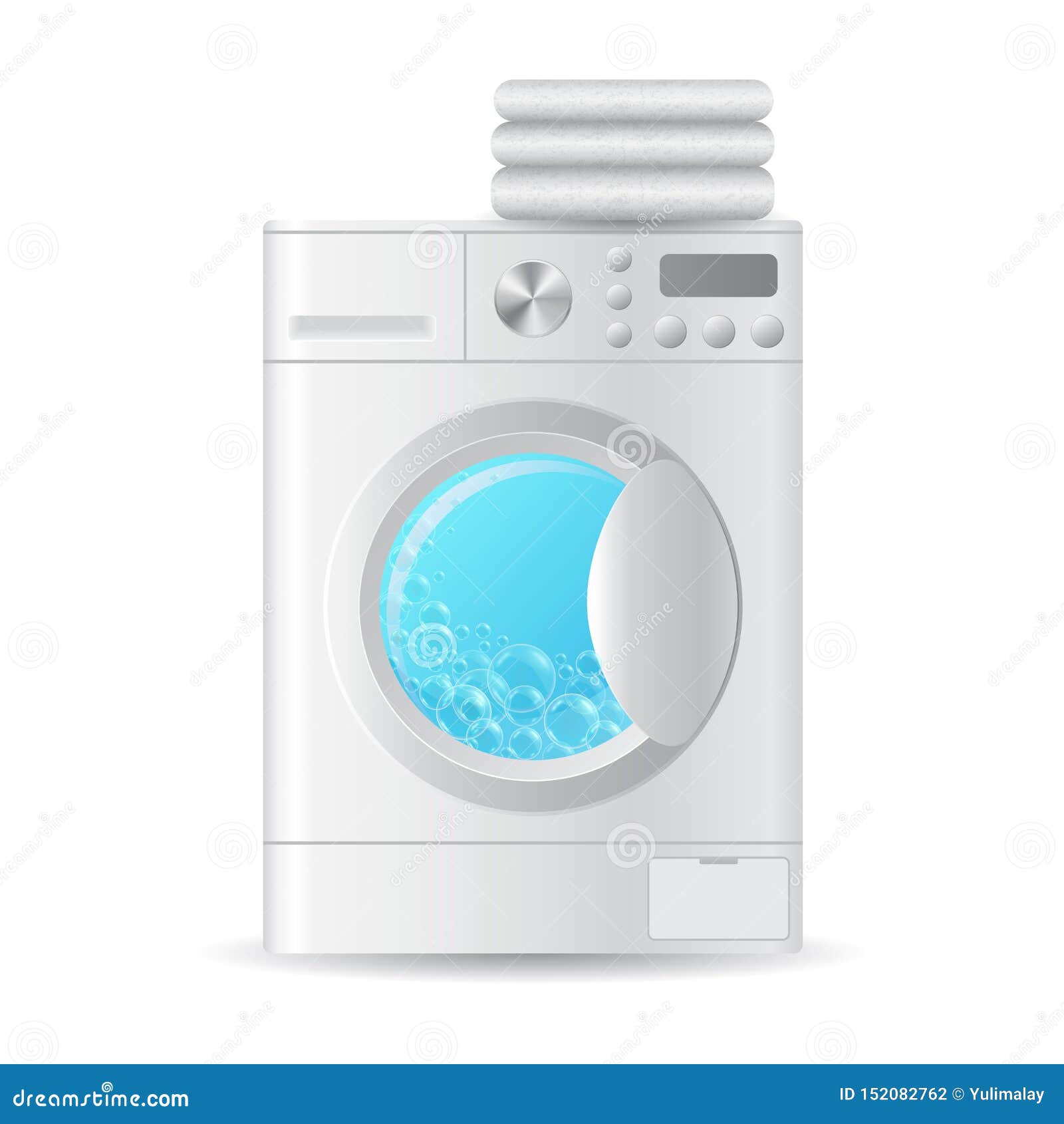 Vector Realistic Automatic Washing-machine Stock Vector - Illustration ...