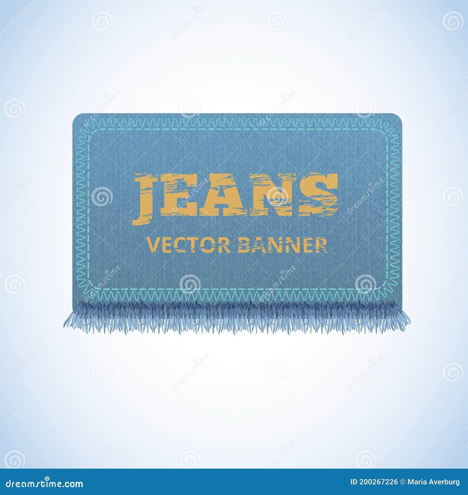 Vector Realistic Banner of Jeans. Realistic Denim Banner with Texture ...
