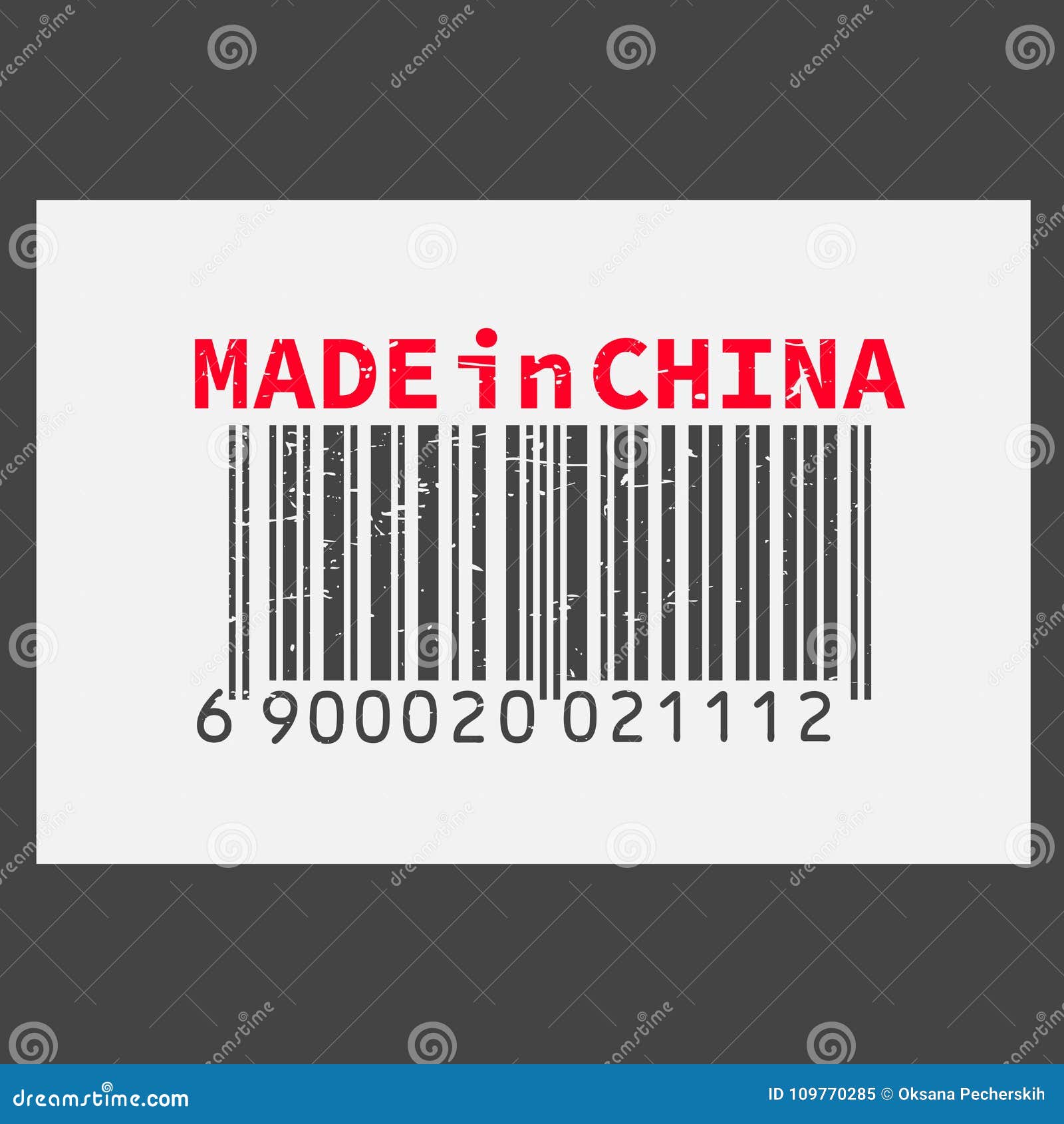 Vector Realistic Barcode Made in China on Dark Background. Stock Vector ...