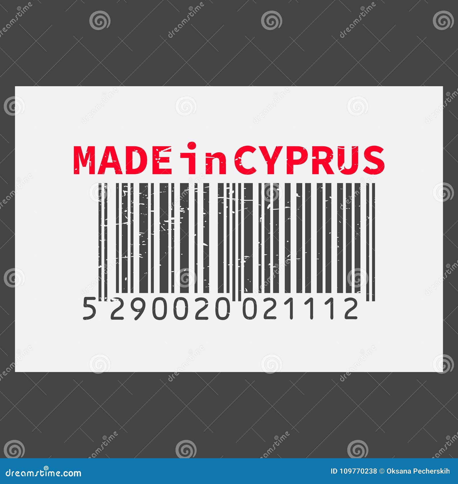 Vector Realistic Barcode Made in Cyprus on Dark Background. Stock ...