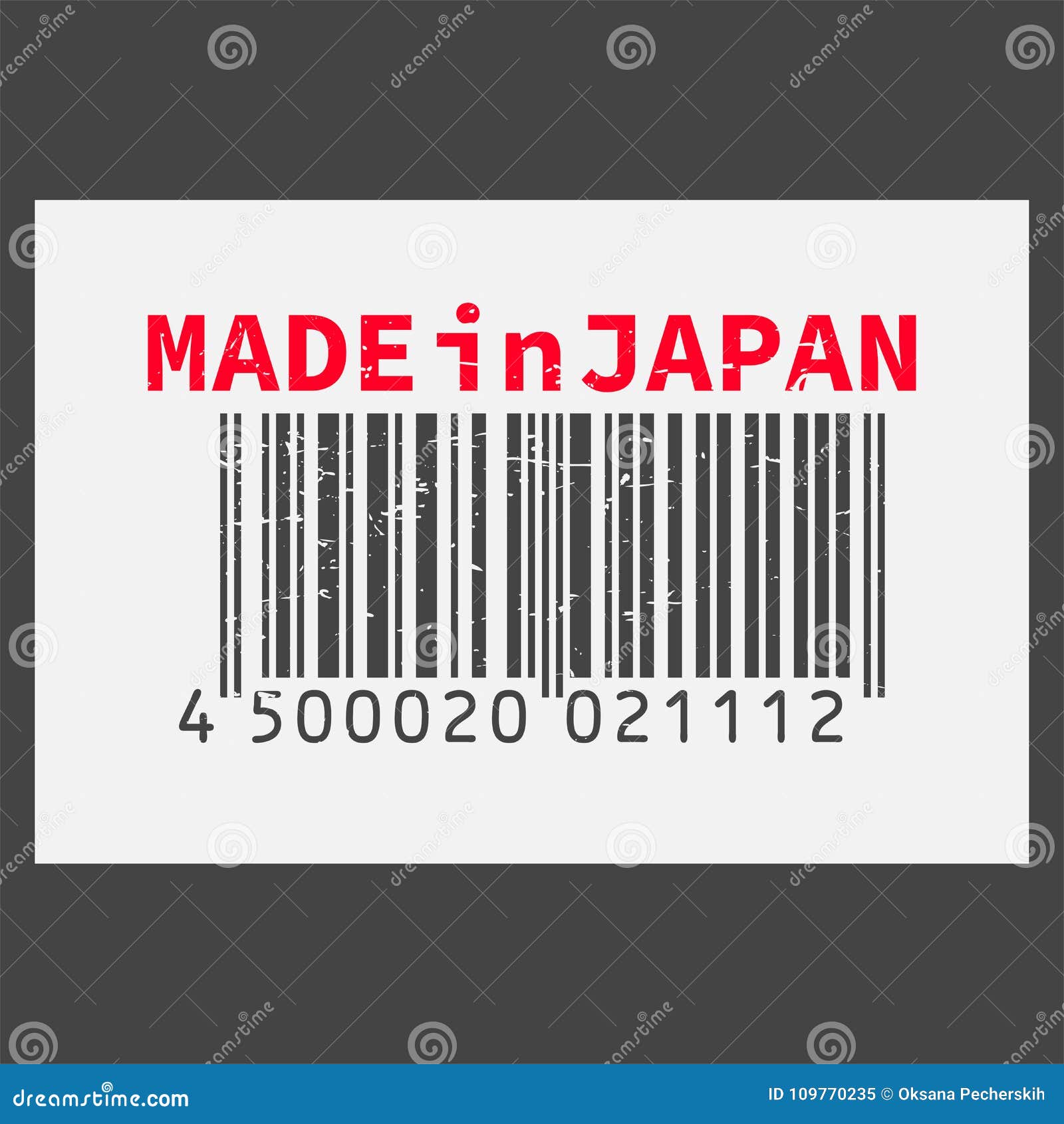 Vector Realistic Barcode Made In Japan On Dark Background ...