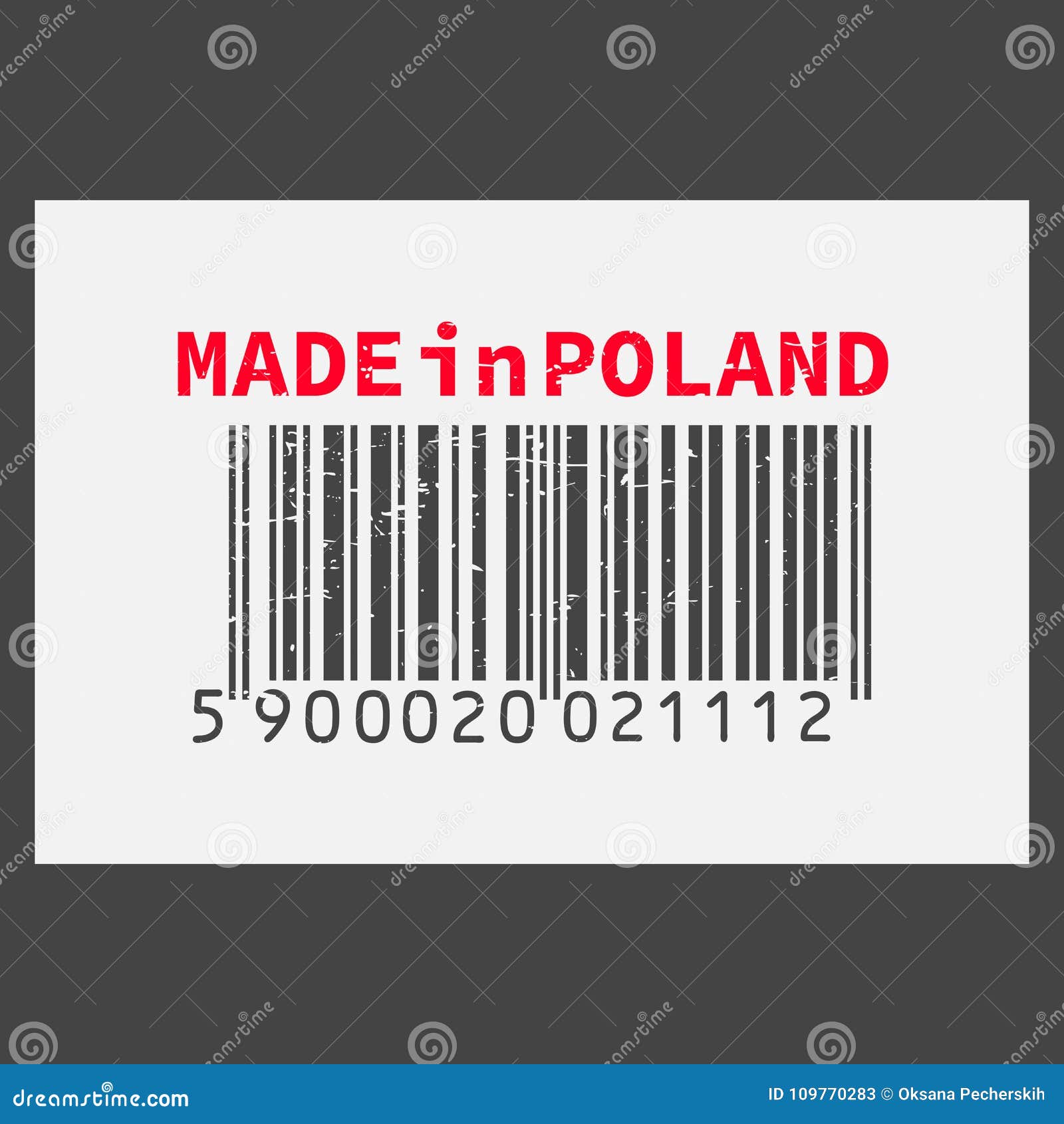 Vector Realistic Barcode Made in Polandl on Dark Background. Stock ...