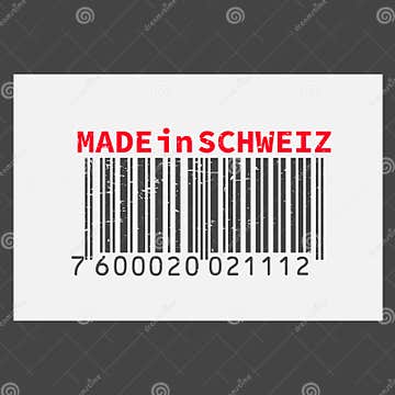 Vector Realistic Barcode Made in Schweiz on Dark Background. Stock ...