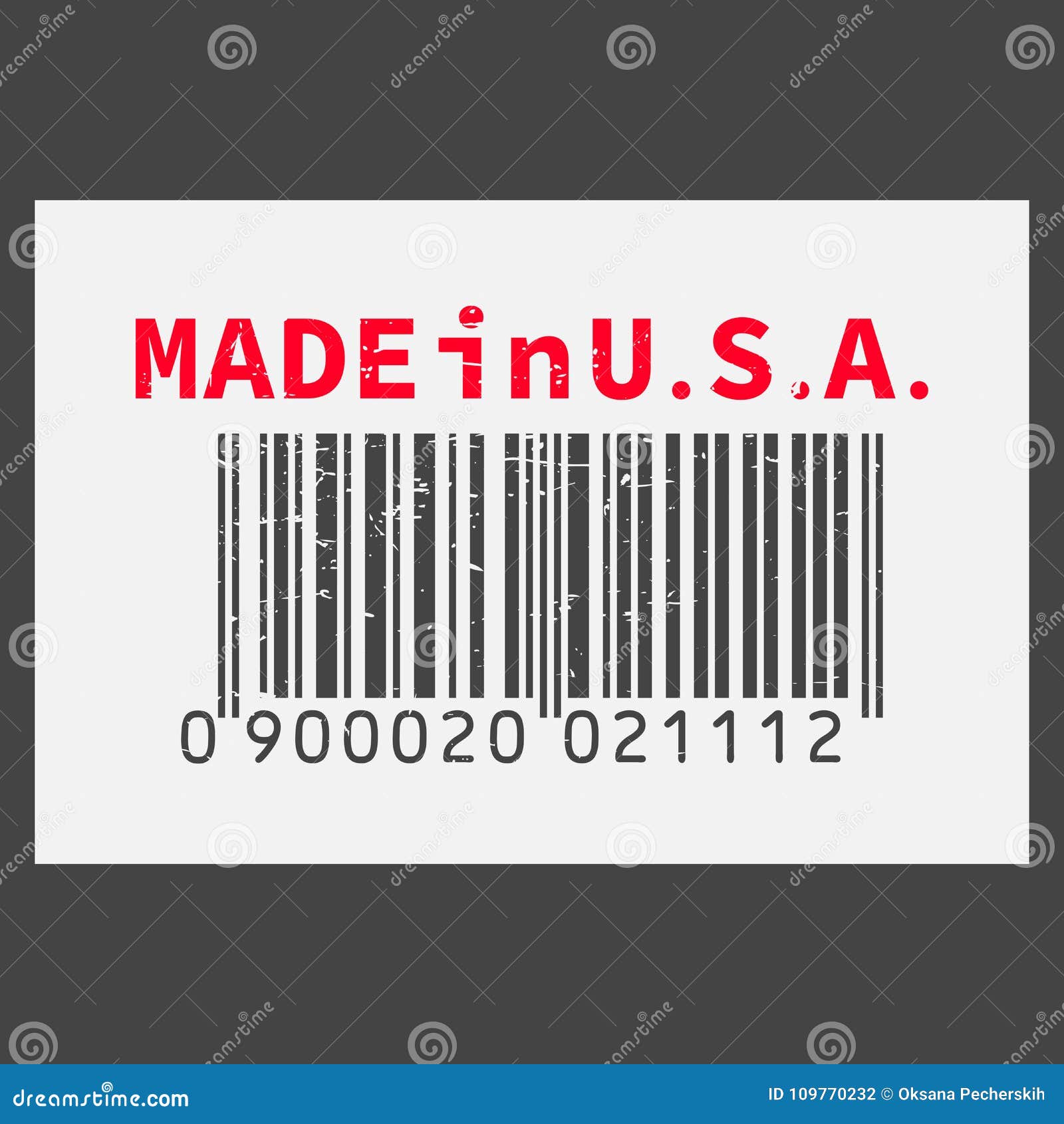 Vector Realistic Barcode Made in USA on Dark Background. Stock Vector ...