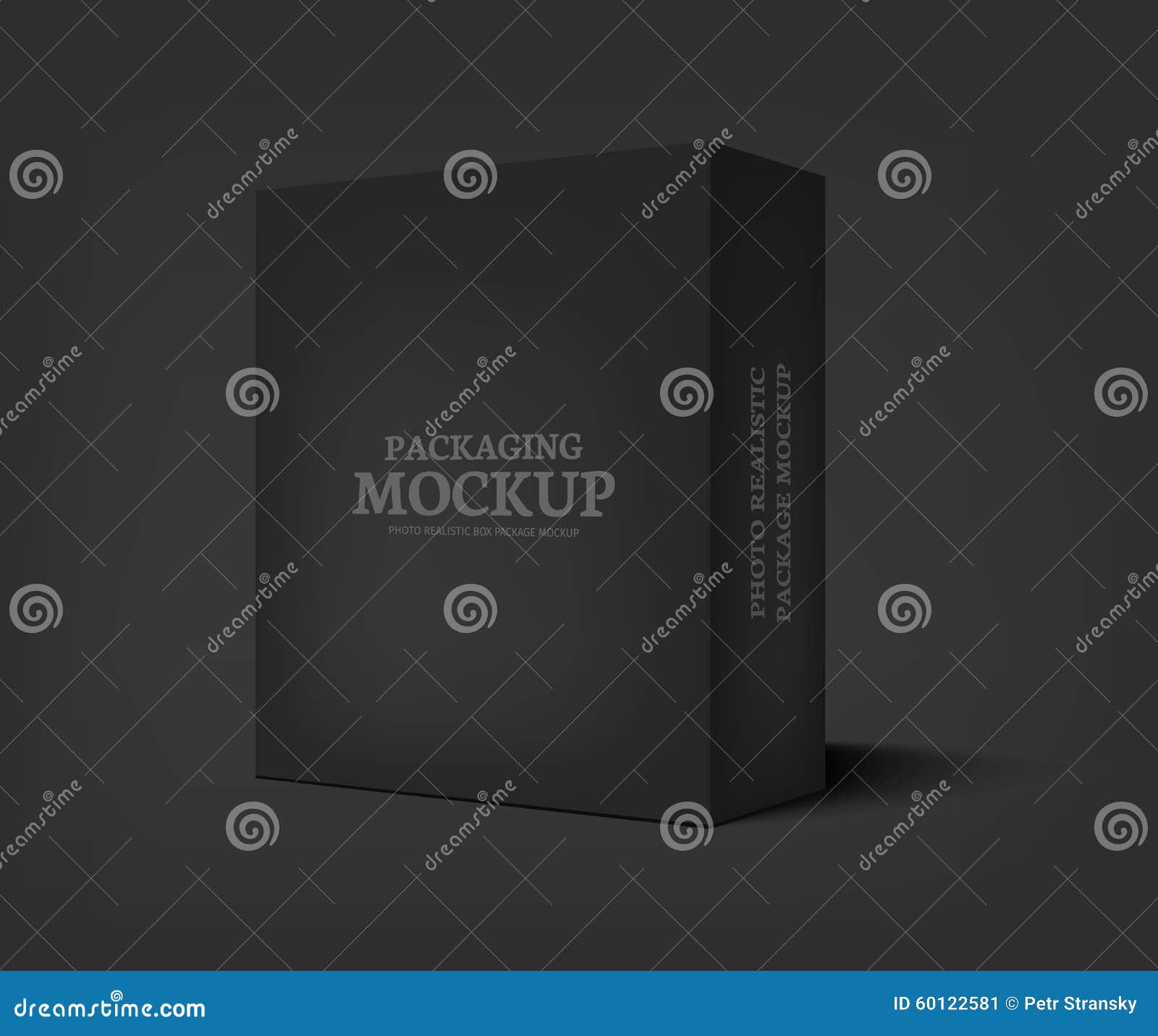 Vector Realistic Black Box on Dark Gray Background Stock Vector ...