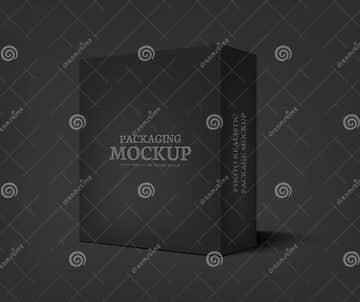 Vector Realistic Black Box on Dark Gray Background Stock Vector ...
