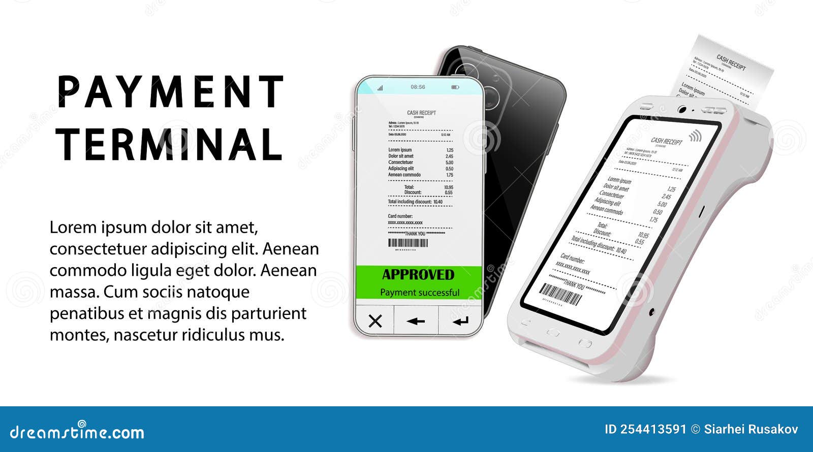 Vector Realistic Black 3d Payment Machine. Close-up of a POS Terminal ...