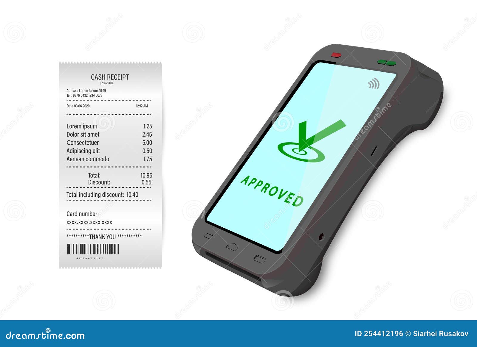 Vector Realistic Black 3d Payment Machine. Close-up of a POS Terminal ...