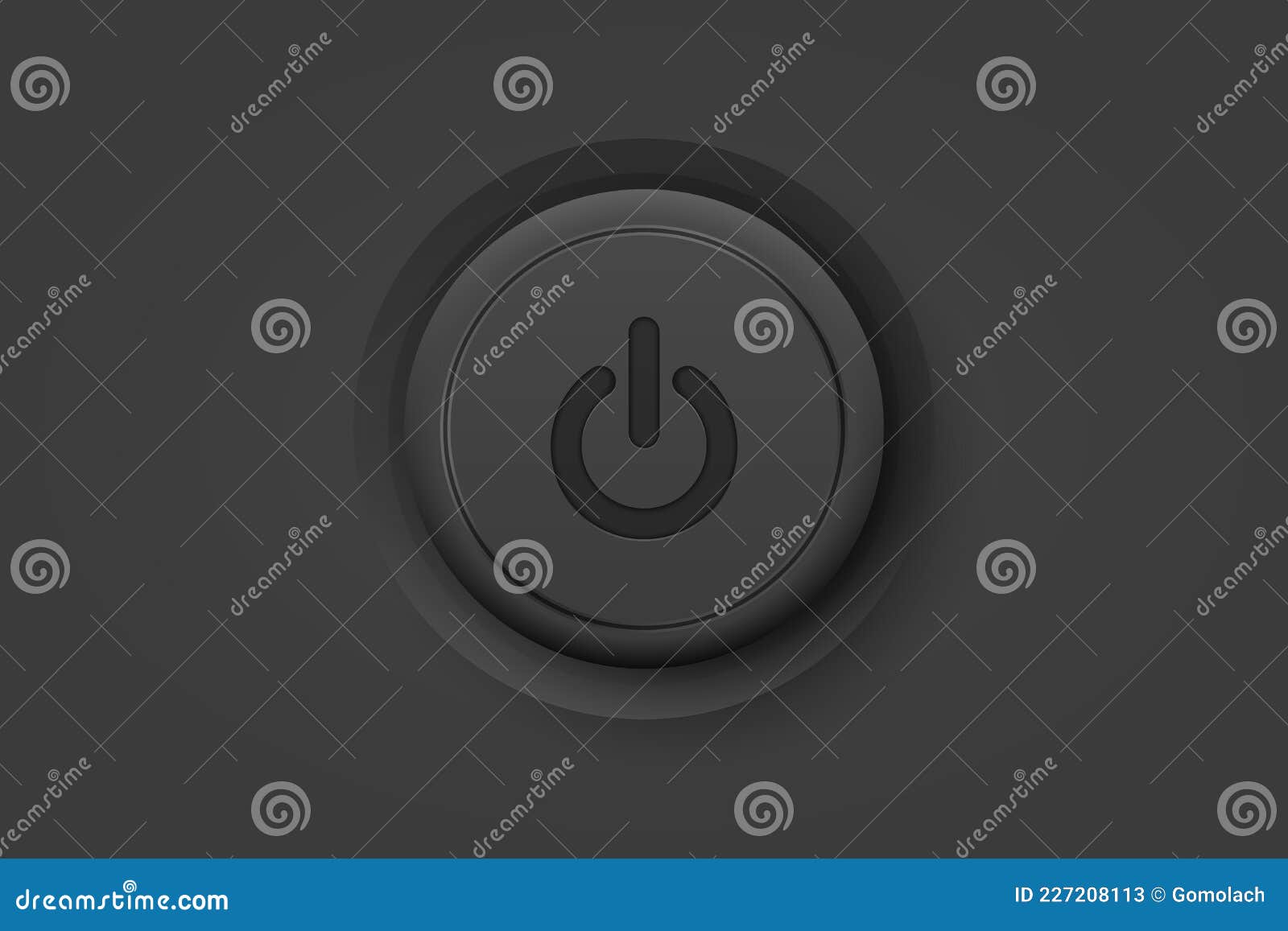 Vector Realistic Black Power Plastic Knob Closeup. Circle Button Icon ...