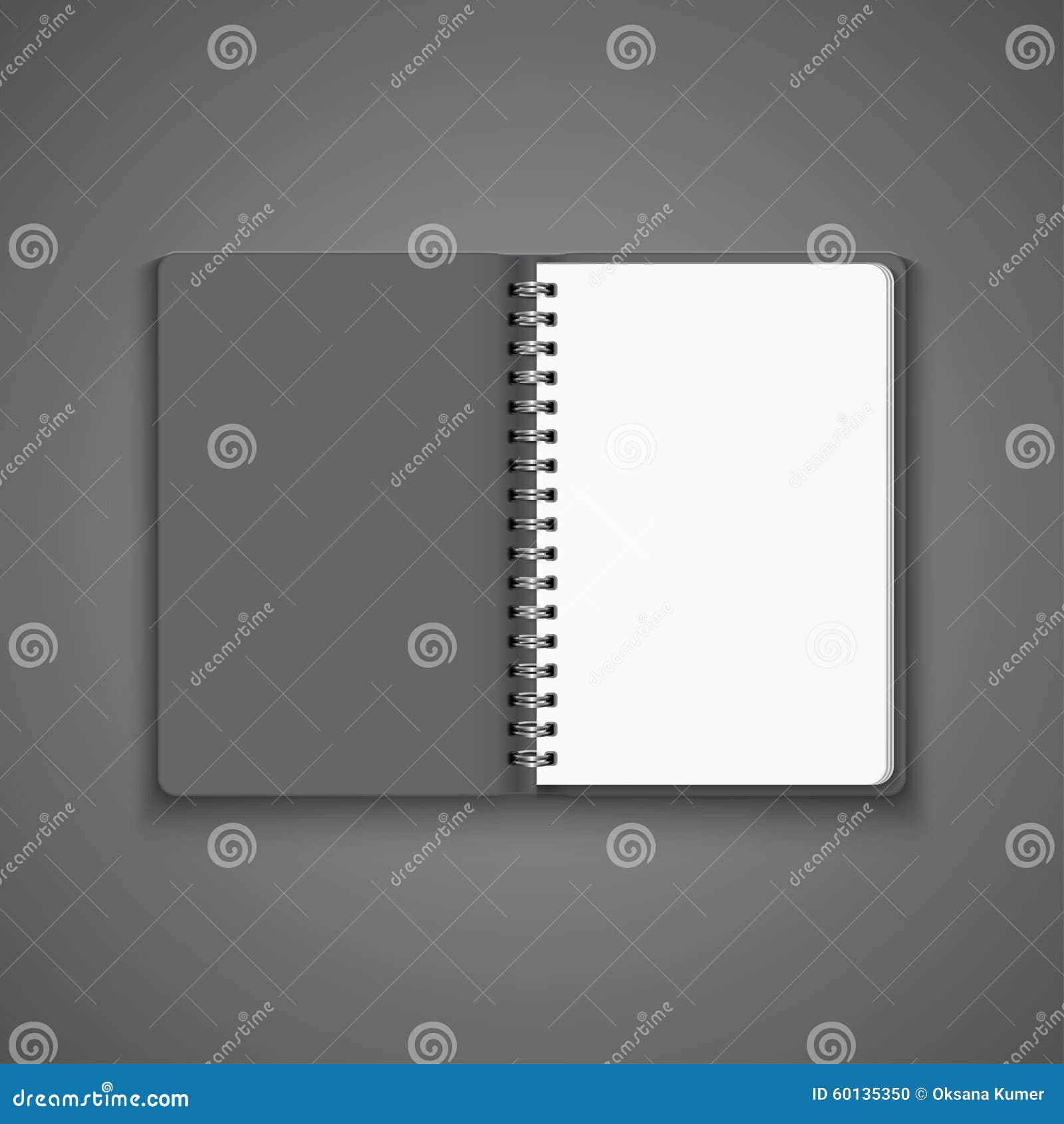 Vector Realistic Blank Open Notebook Stock Vector - Illustration of ...