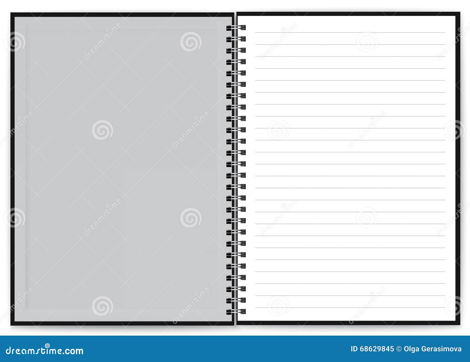 Vector Realistic Blank Open Notebook on White Background. Stock Vector ...