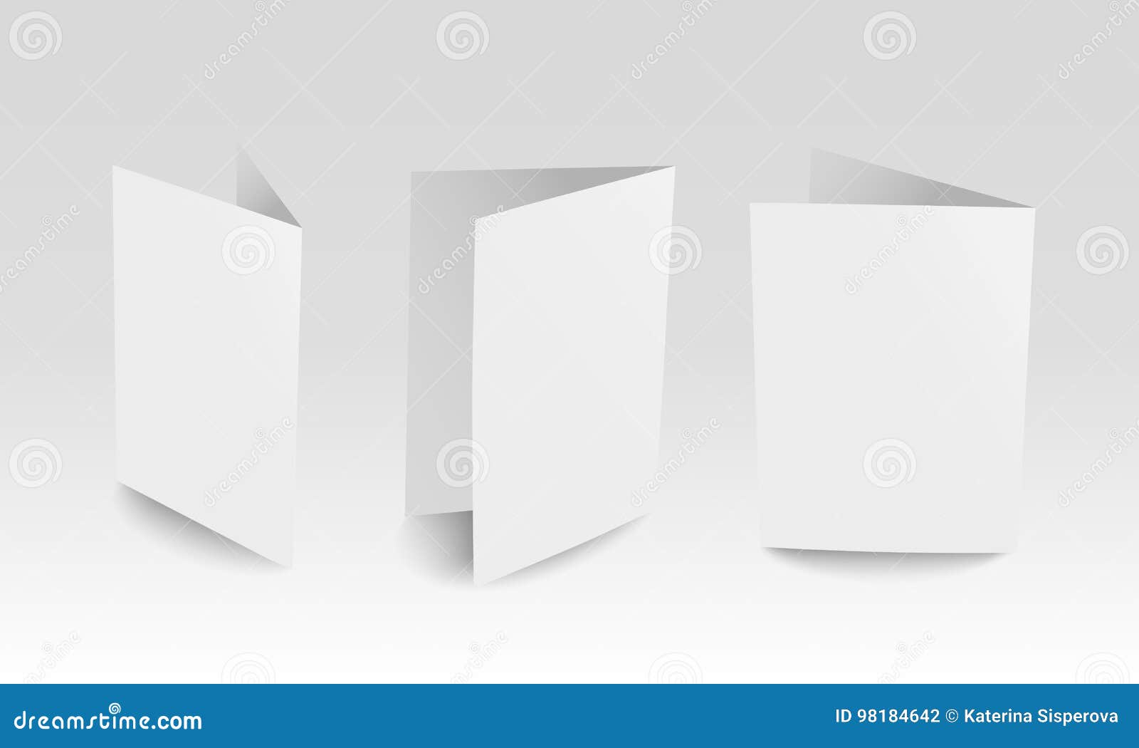Vector Realistic Blank Standing Paper Cards Stock Vector - Illustration ...