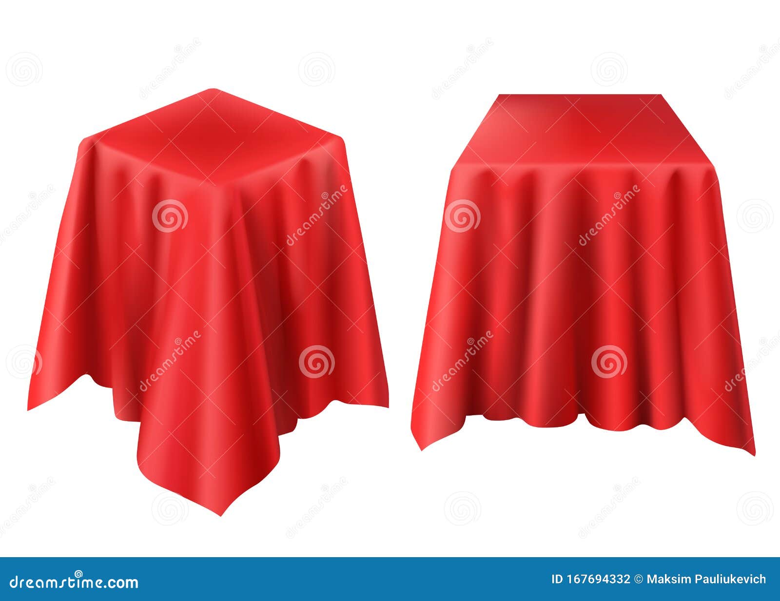 Vector Realistic Box Covered With Red Cloth | CartoonDealer.com #167694332
