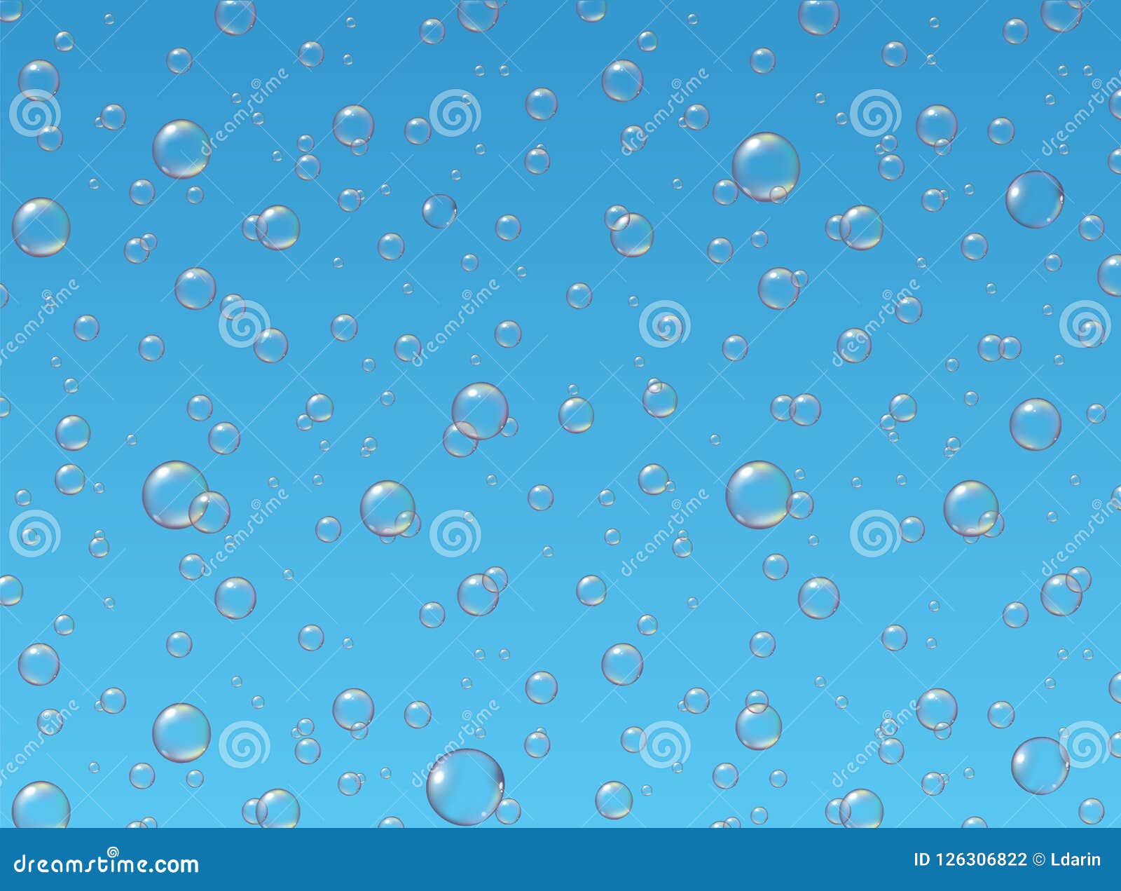 Vector Realistic Bubbles on a Blue Background. Pattern Stock Vector ...