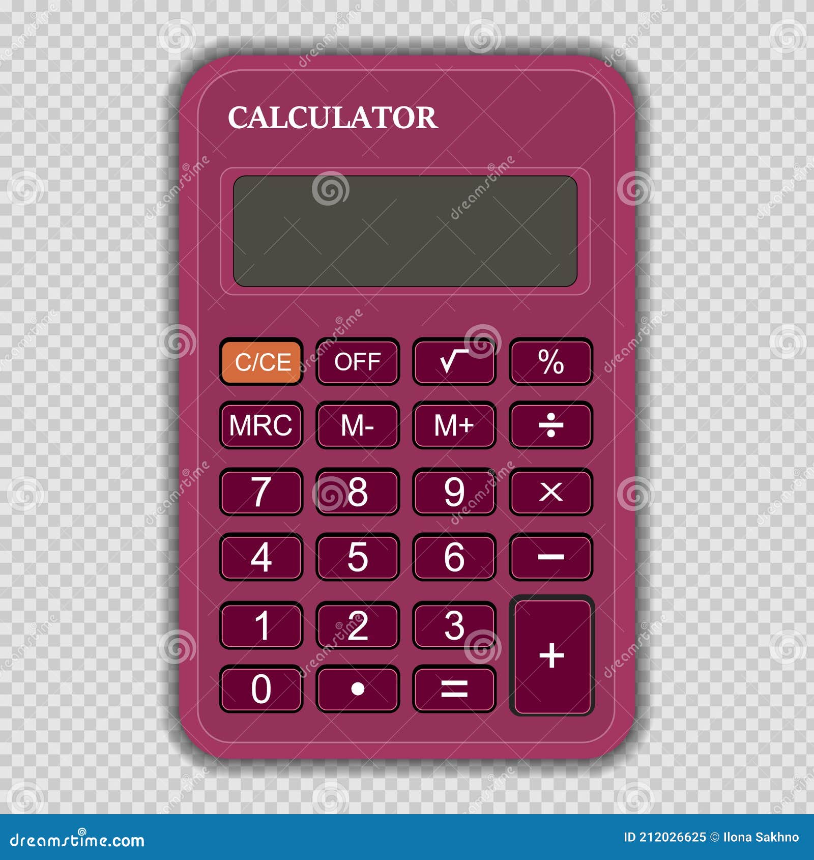 Vector Realistic Calculator Pink Isolated on Transparent Background ...