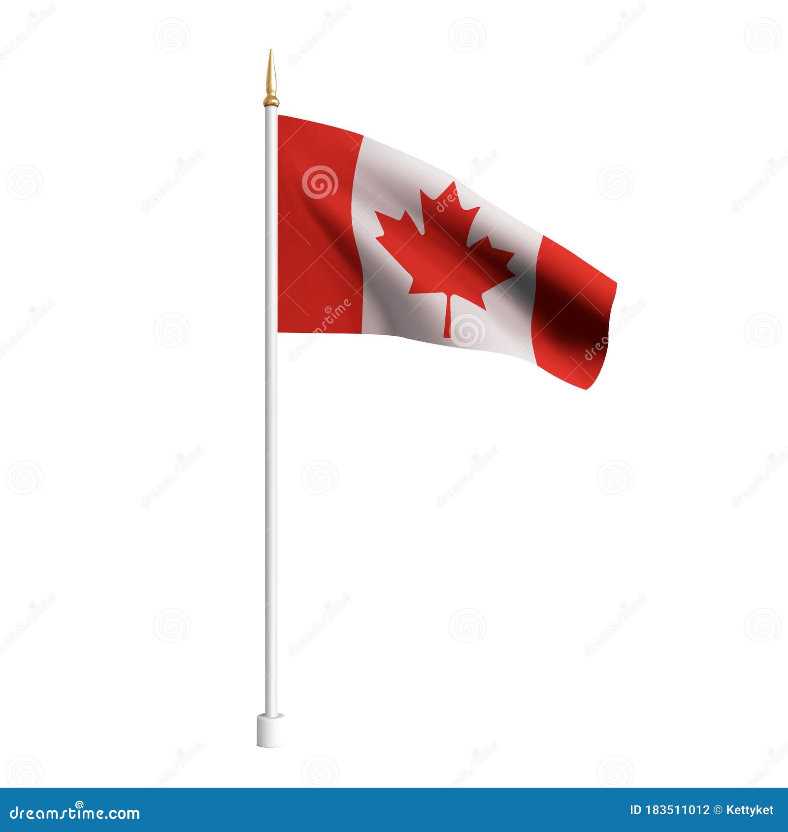 Vector Realistic Canada Flag. 3D Waving Flag Textile. Template for ...