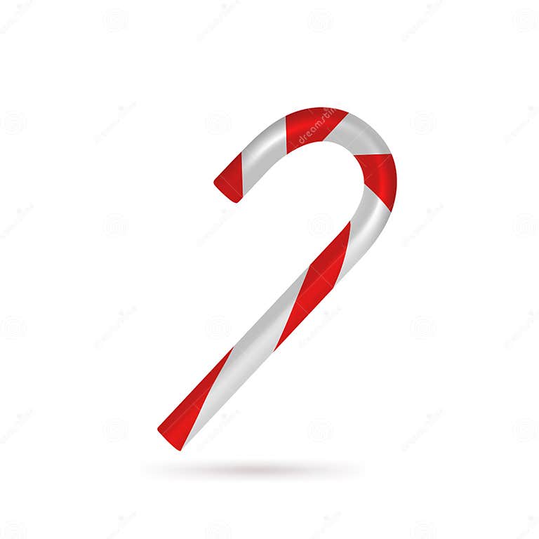 Vector Realistic Candy Cane with Shadow. Vector Illustration. New Year ...