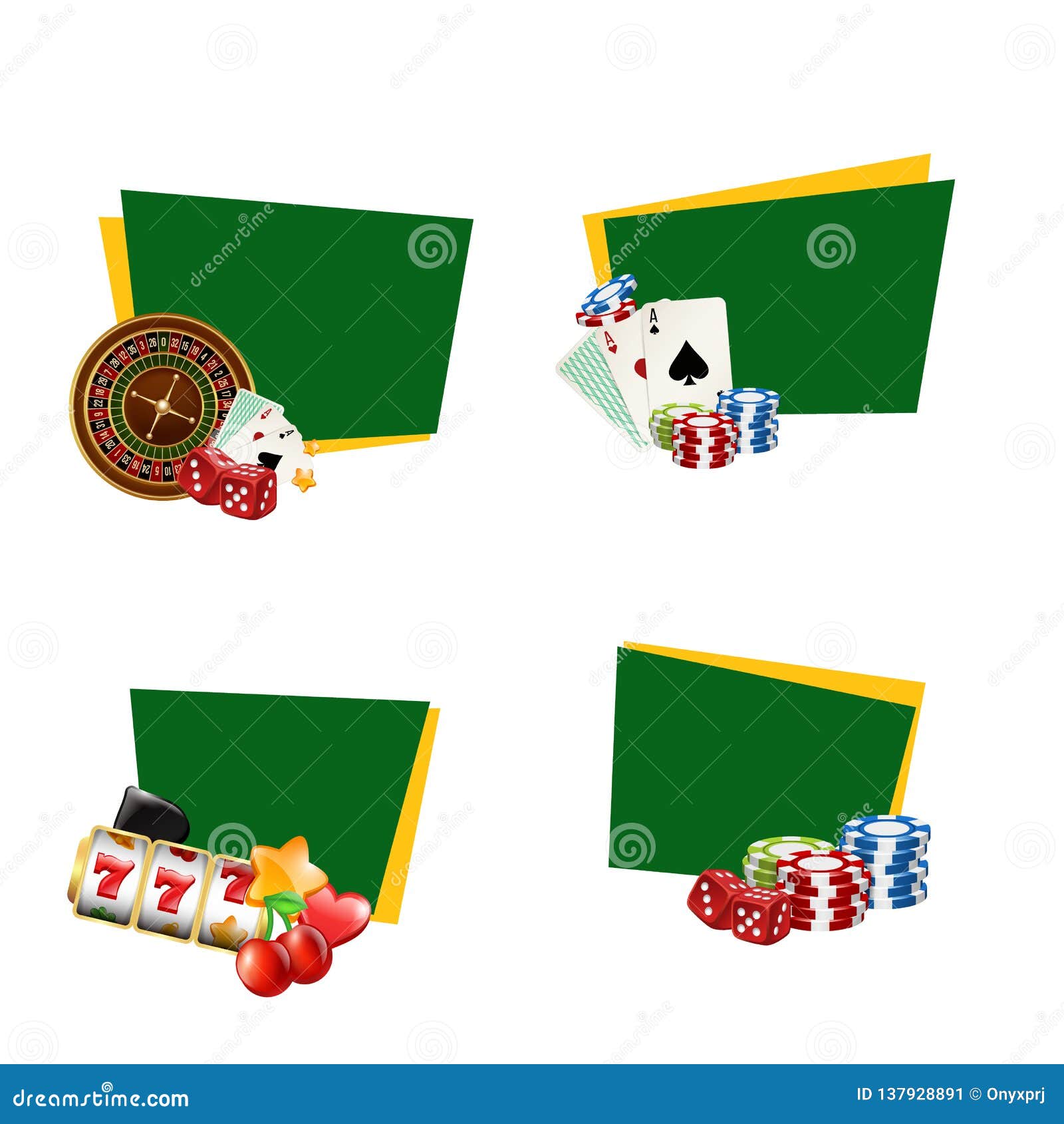 Vector Casino Gamble Stickers with Place for Text Stock Vector ...