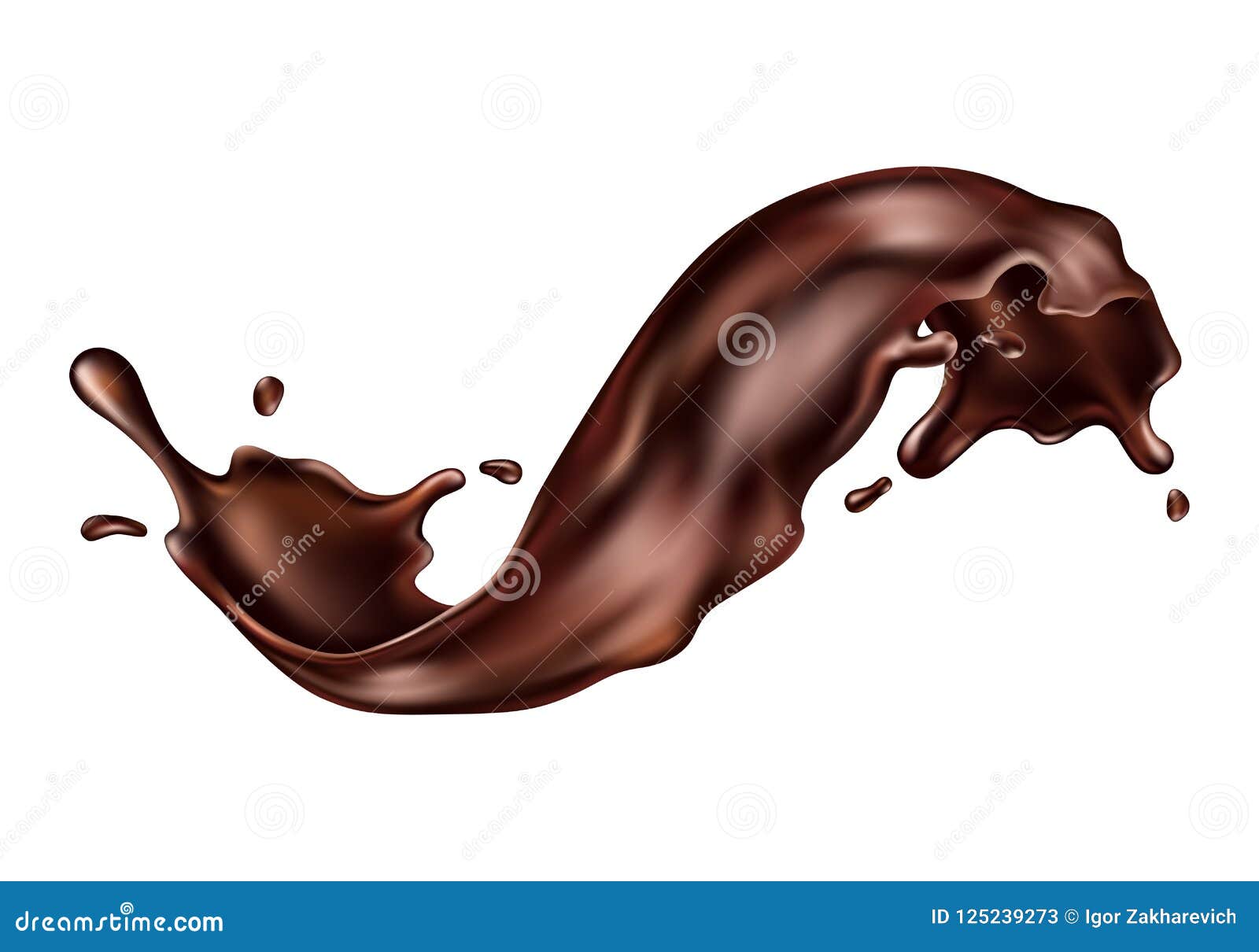 Vector Realistic Chocolate Splash Stock Illustration - Illustration of ...