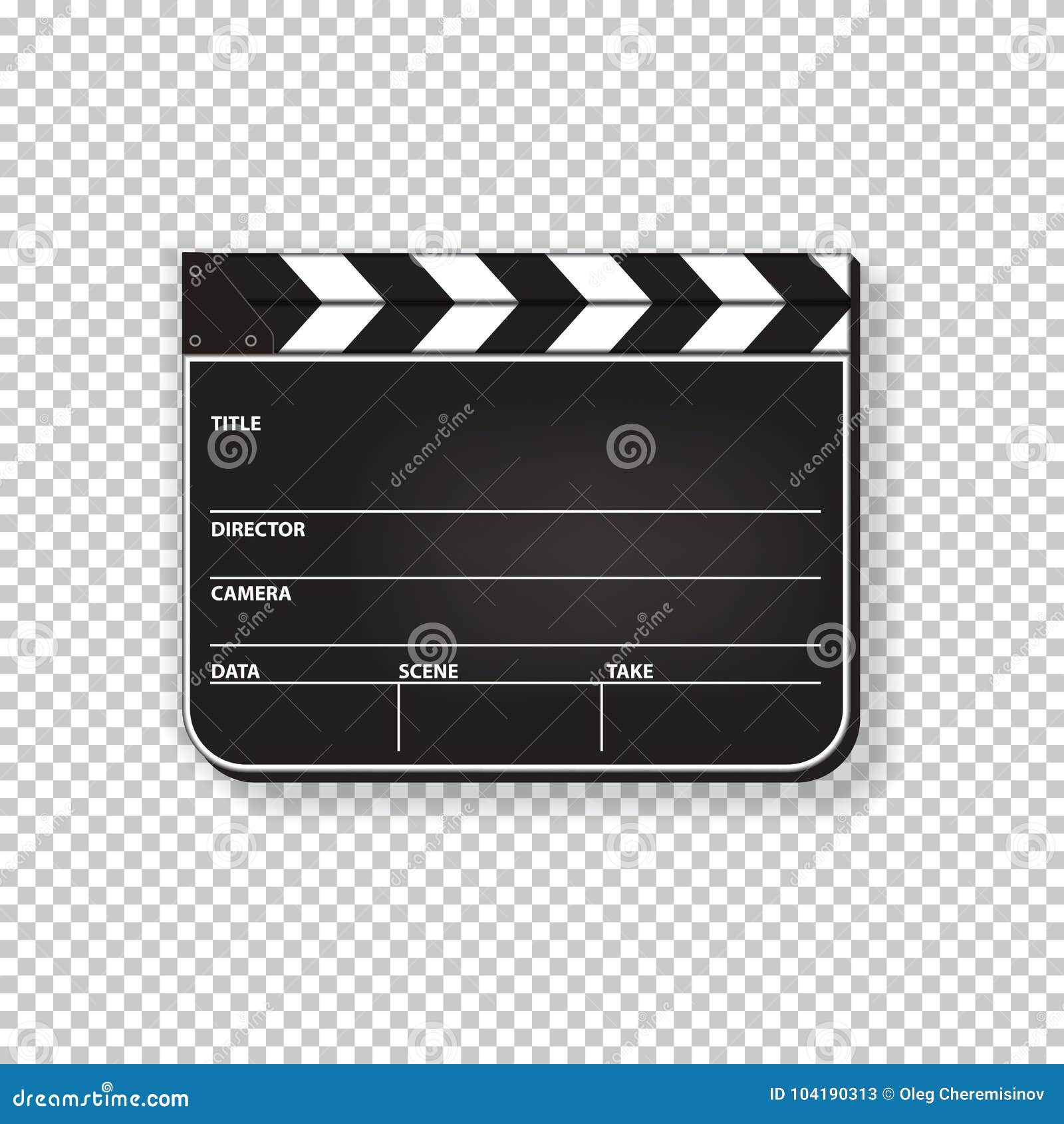 Vector Realistic Closed Clapperboard Isolated On Transparent Background ...