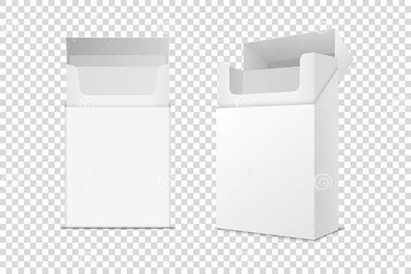 Vector Realistic Closed and Opened Clear Blank Empty Pack Box Set ...