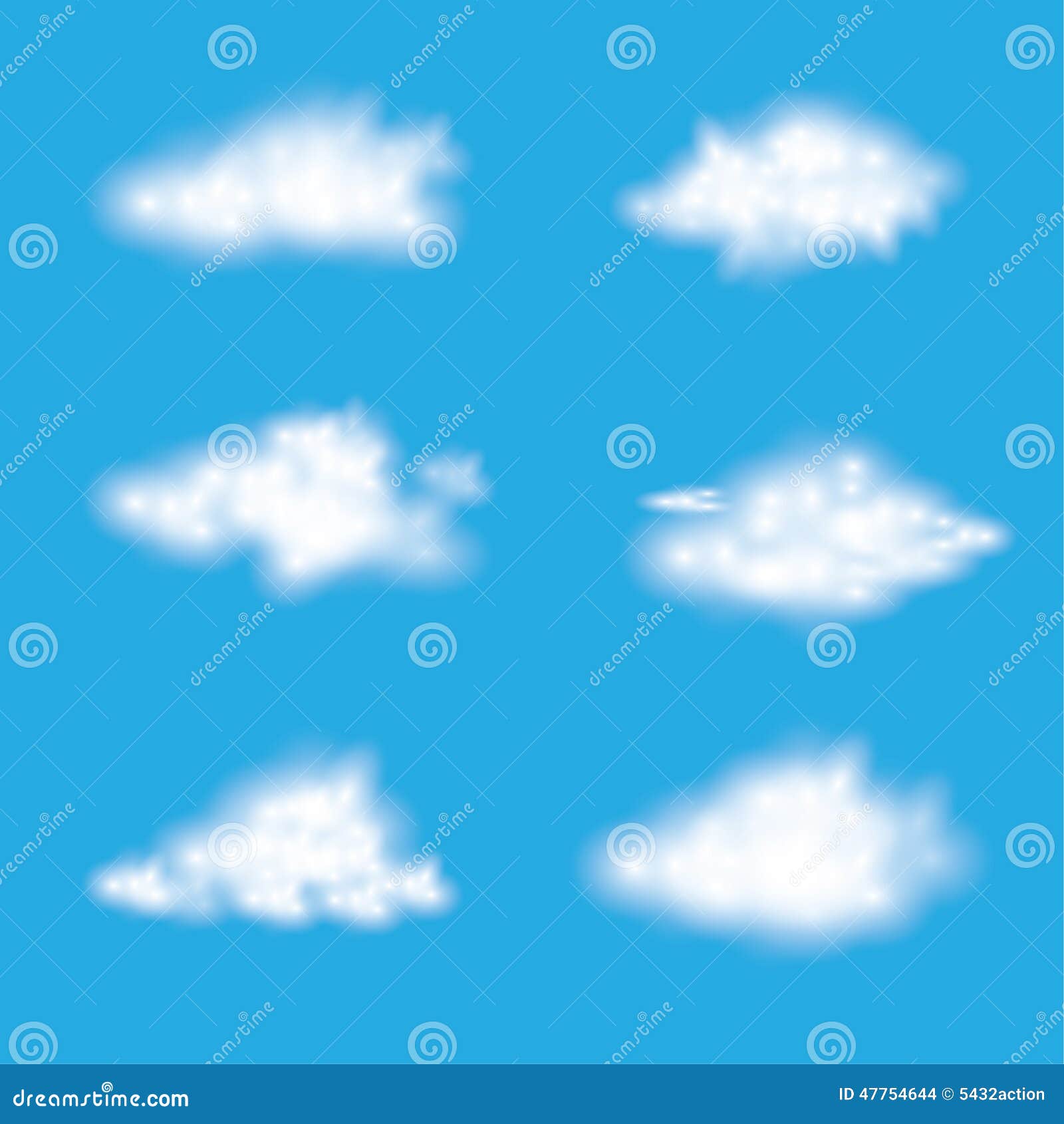 Vector of Realistic Cloud Set. Stock Vector - Illustration of ...
