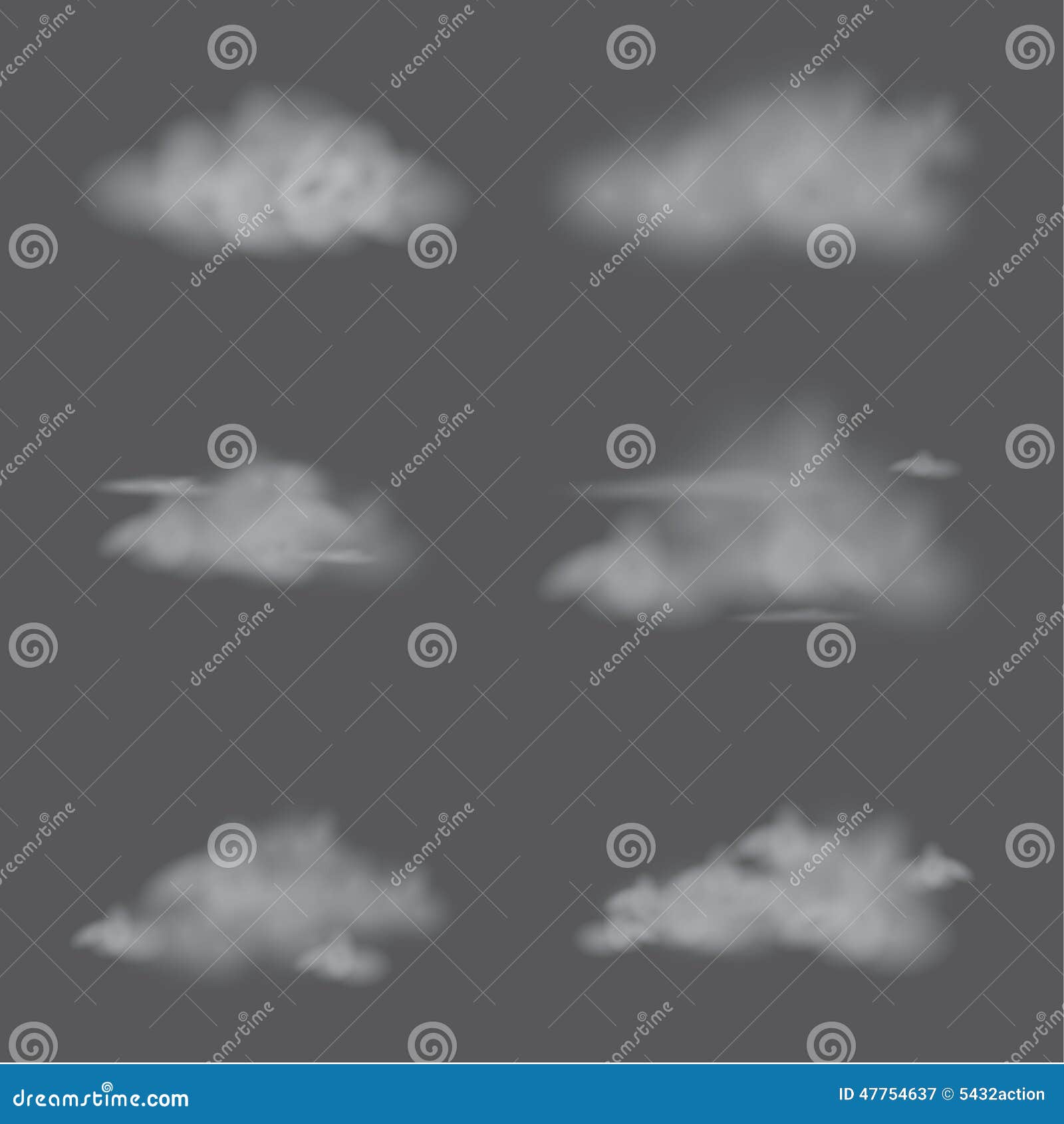 Vector of Realistic Cloud Storm Set. Stock Vector - Illustration of ...