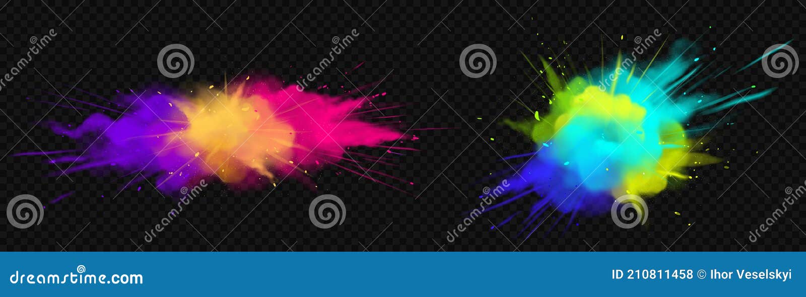 Vector Realistic Color Powder Explosion Stock Vector - Illustration of ...