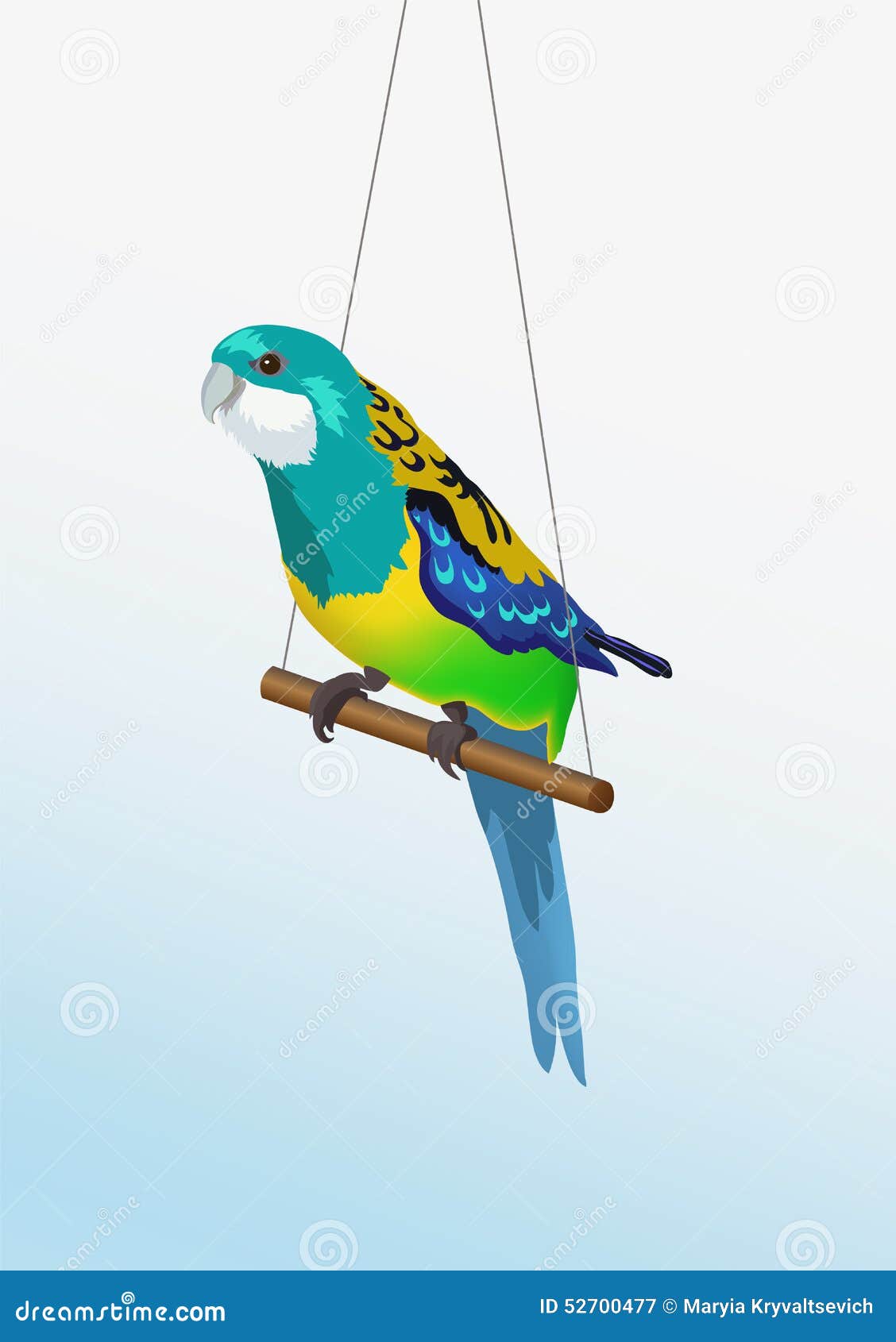Vector Realistic Colorful Parrot is Sitting on the Stock Vector ...