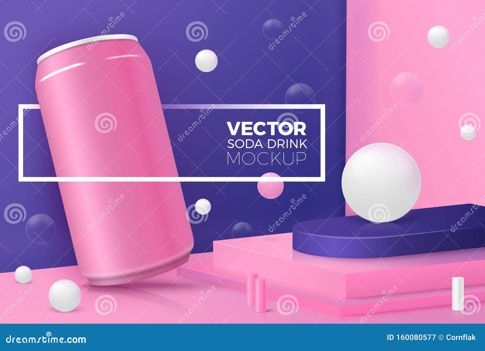 Vector Realistic Corner Wall Scene with Soda Can Stock Vector ...