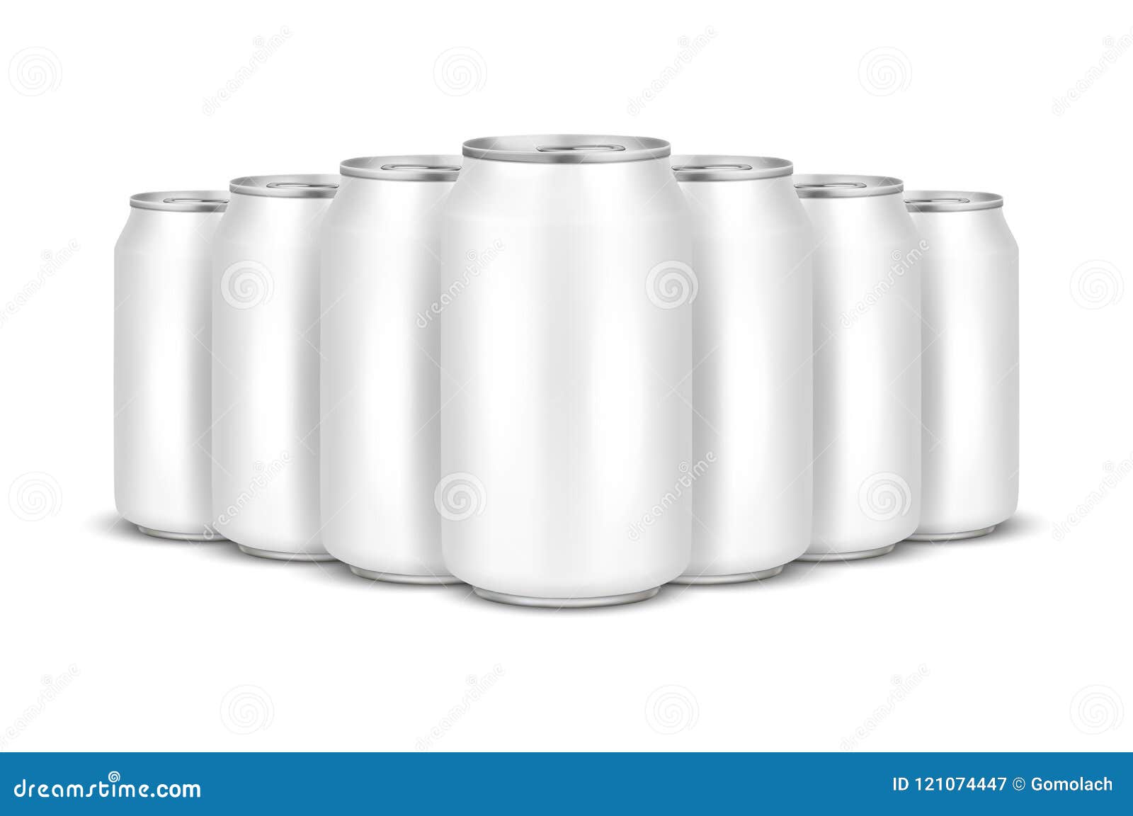 Vector Realistic 3d Empty Glossy Metal White Aluminium Beer Pack or Can ...