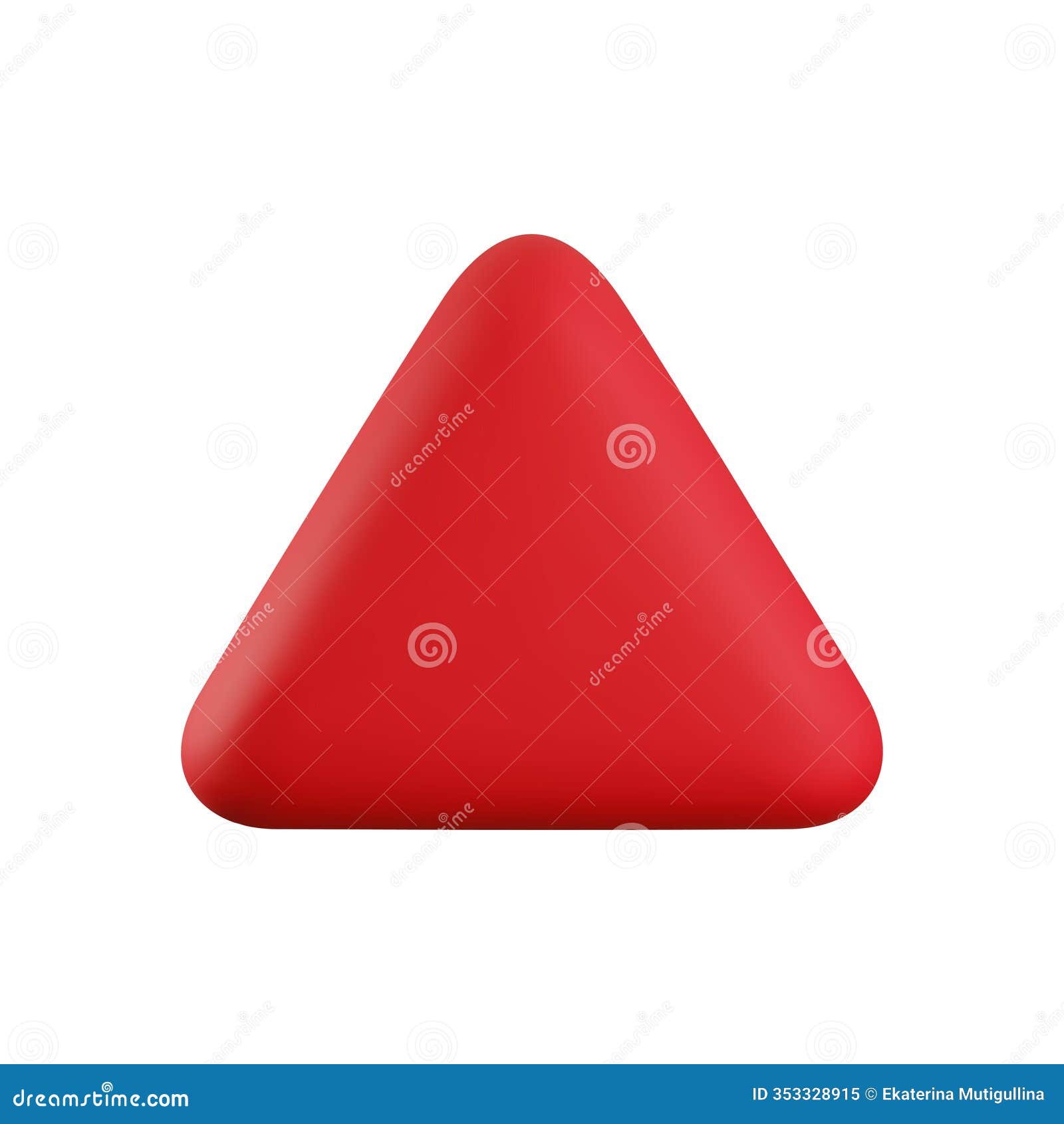 Vector Realistic 3d Empty Red Triangle Shape. Cartoon 3d Render of ...