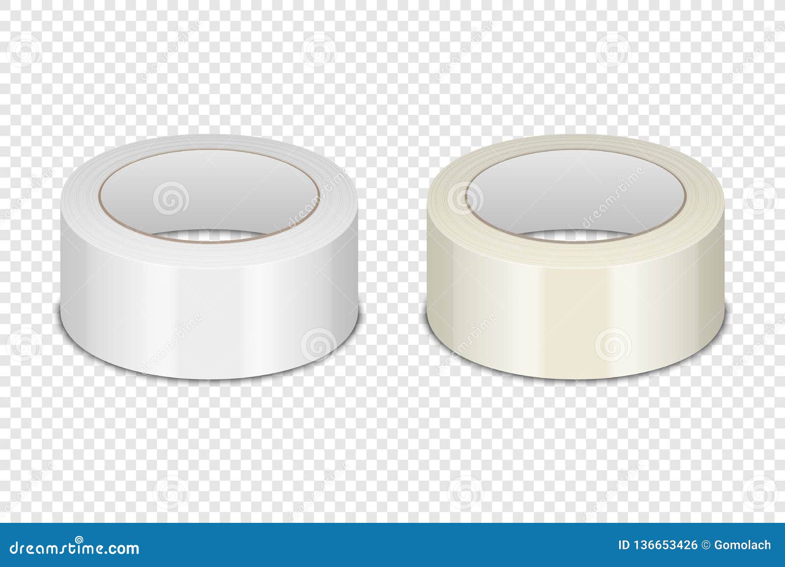 Vector Realistic 3d Glossy Tape Roll Icon Set or Mock-up Closeup ...