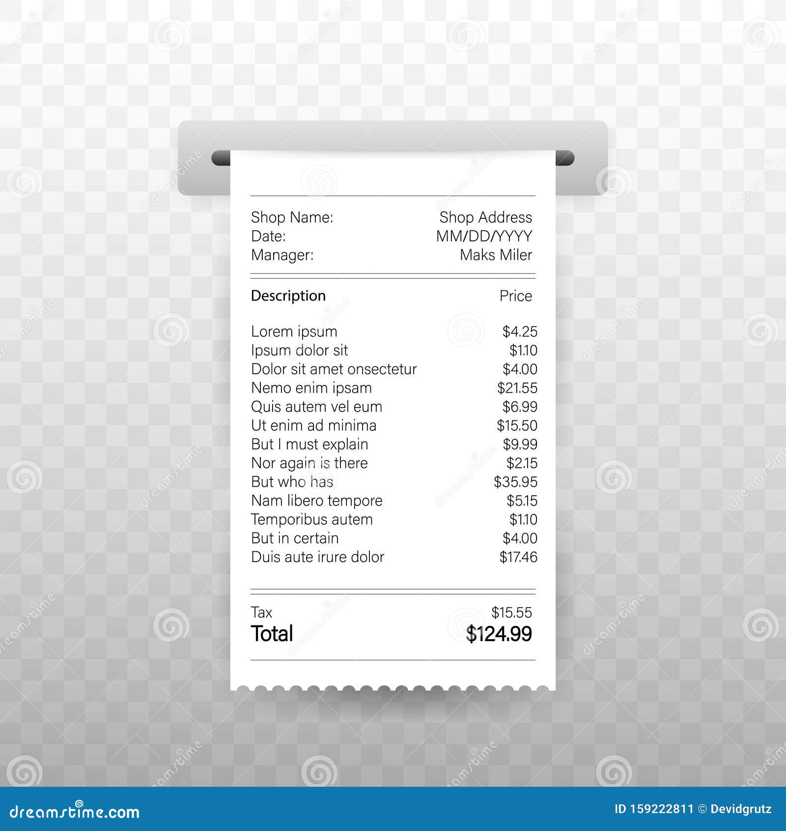 Vector Realistic 3d Paper Printed ATM Transaction Record Receipt Set ...