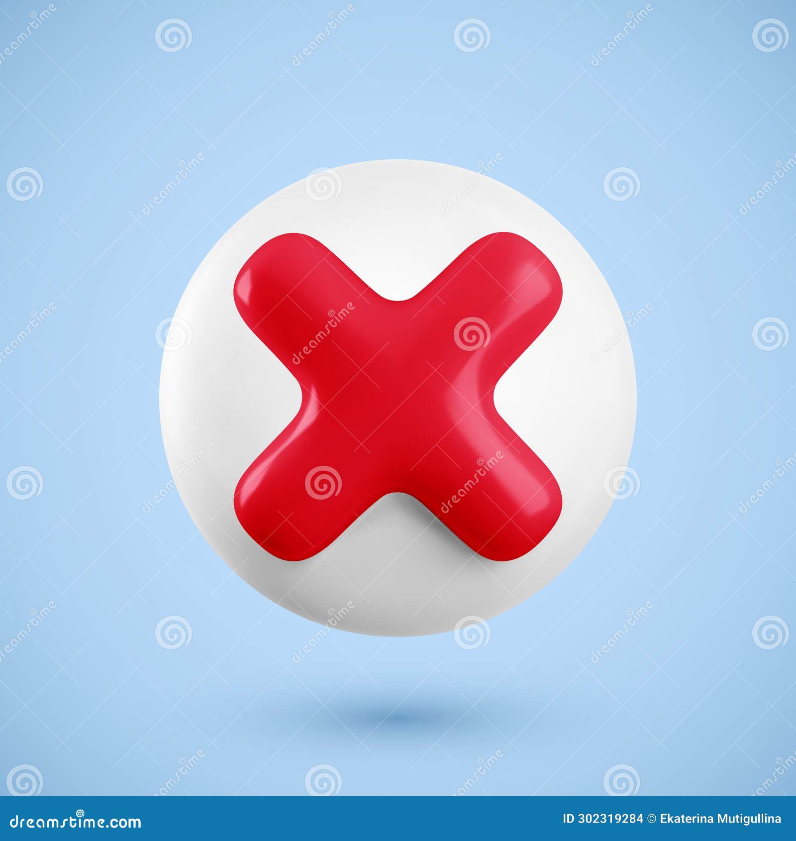 Vector Realistic 3d Red Cross X Banner. Trendy Plastic Wrong Red Check ...