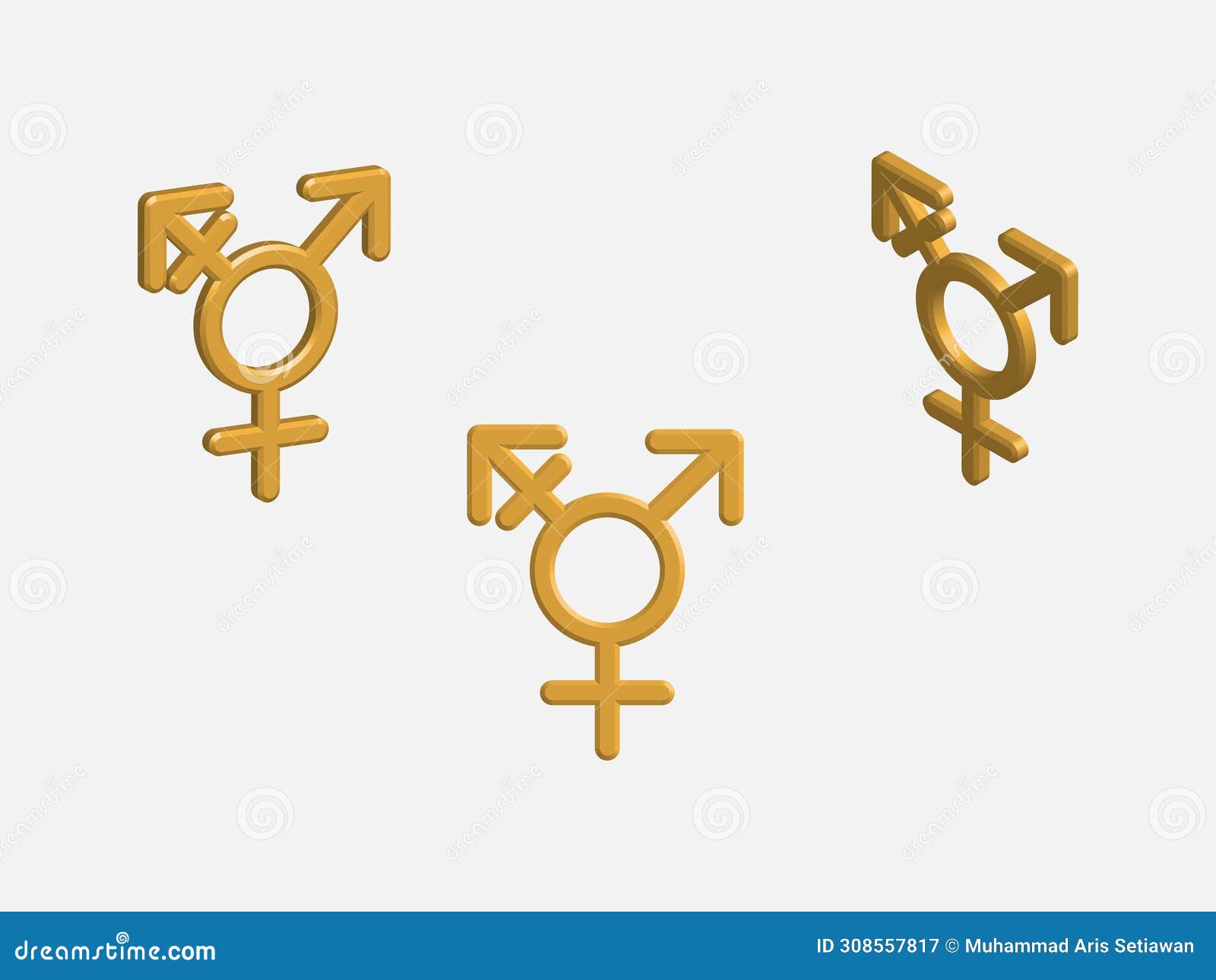 Vector Realistic 3d Transgender Gender Sign Stock Vector - Illustration ...